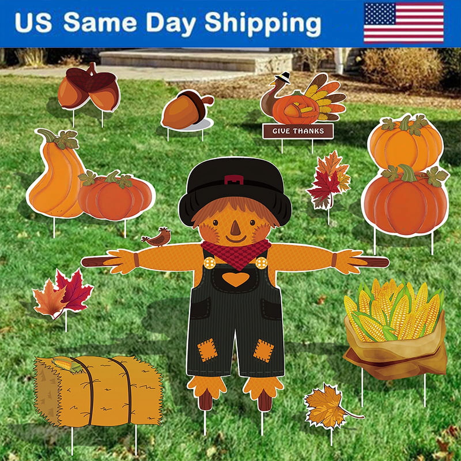 Thanksgiving Yard Signs with Stakes -Yard Sign with Laser Waterproof ...