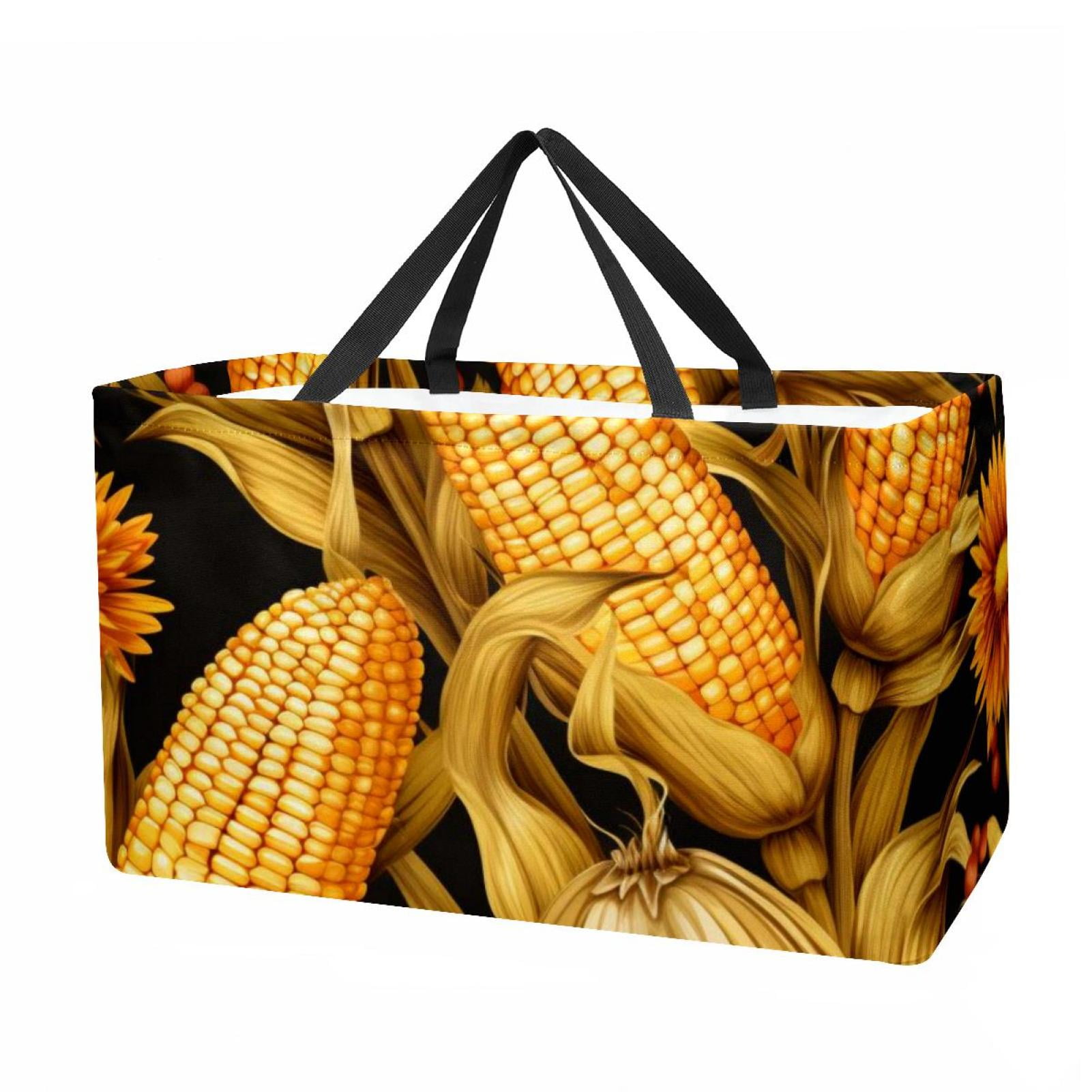 Thanksgiving corn Large Foldable Laundry Bag & Picnic Basket Combo - Oxford Cloth Multipurpose ...