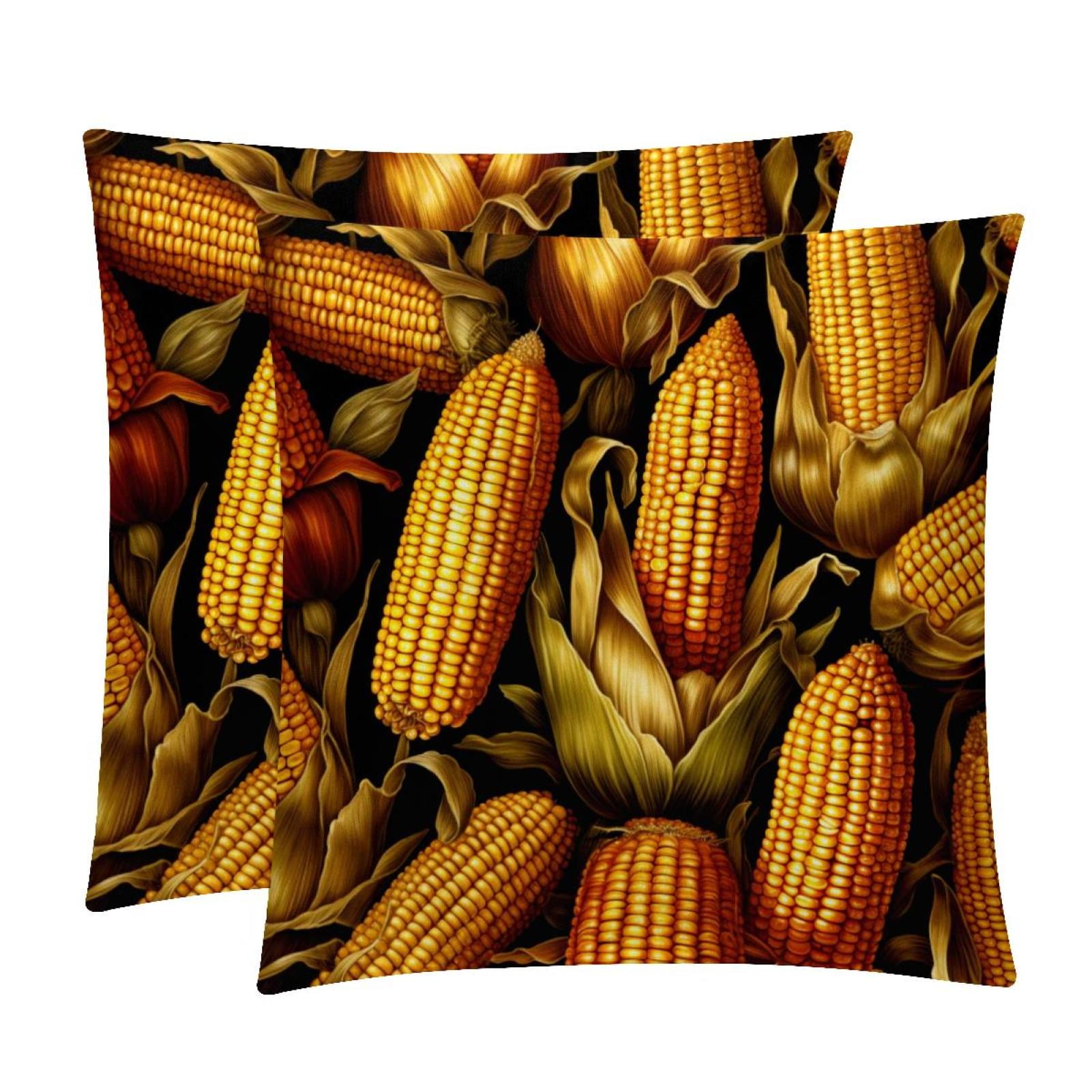 Thanksgiving corn Velvet Throw Pillow Covers with Unique Patterns - Set ...