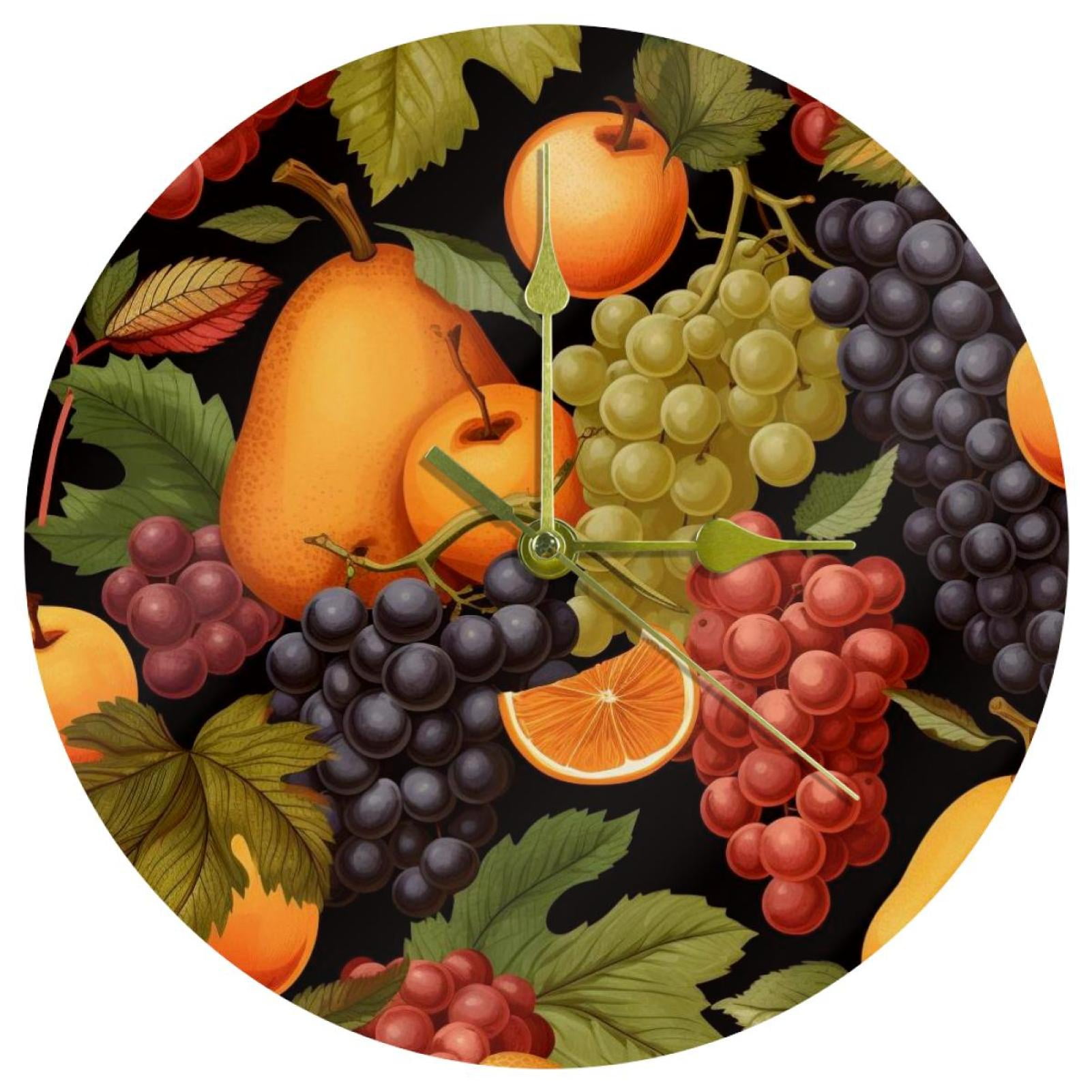Thanksgiving fruits Stylish Circular Wall Clock - Durable Acrylic ...