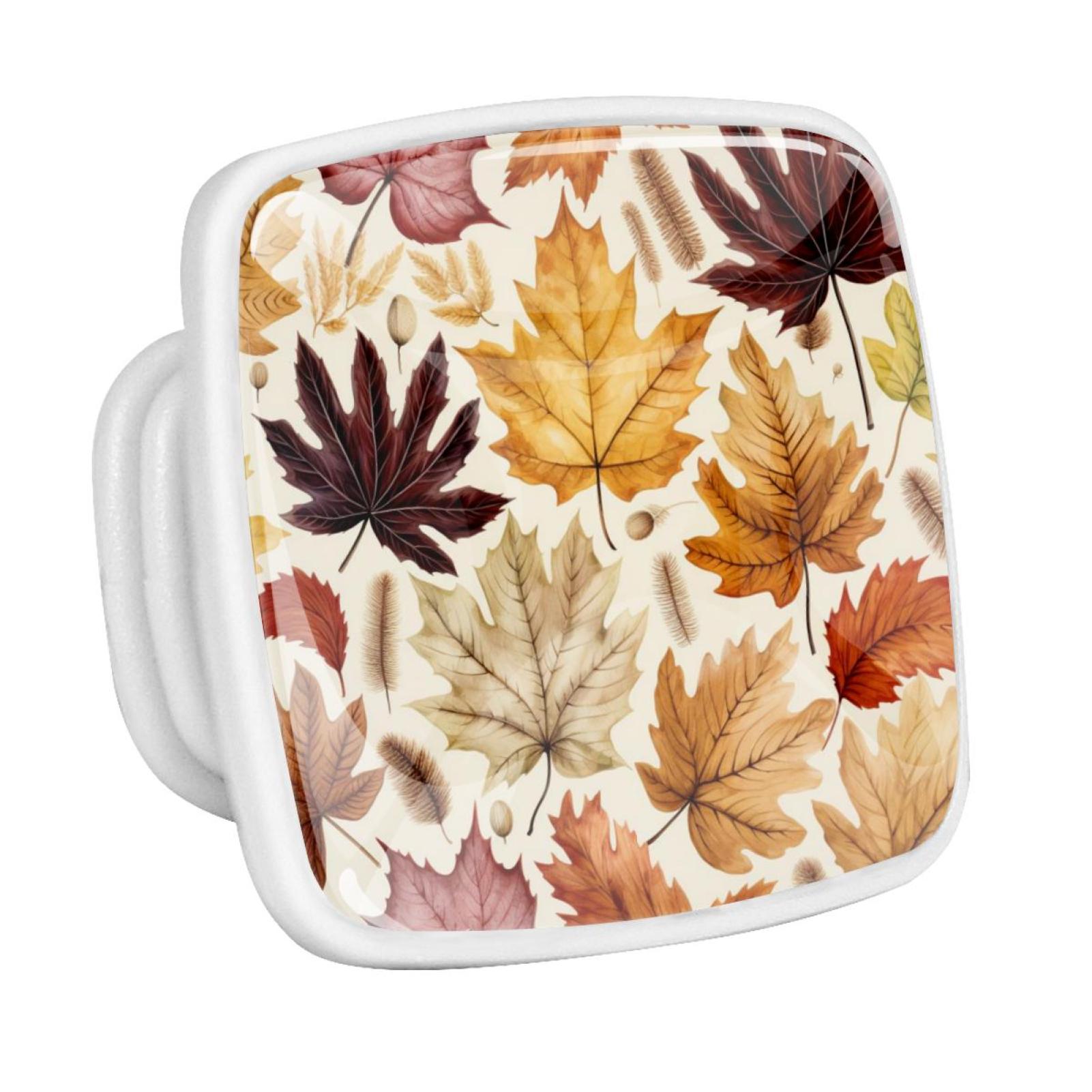 Thanksgiving leaves Fluorescent Drawer Pulls with Screws Square 4-Pack ...