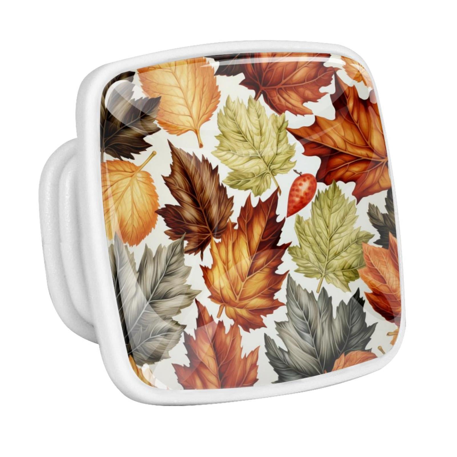 Thanksgiving leaves Fluorescent Drawer Pulls with Screws Square 4-Pack ...