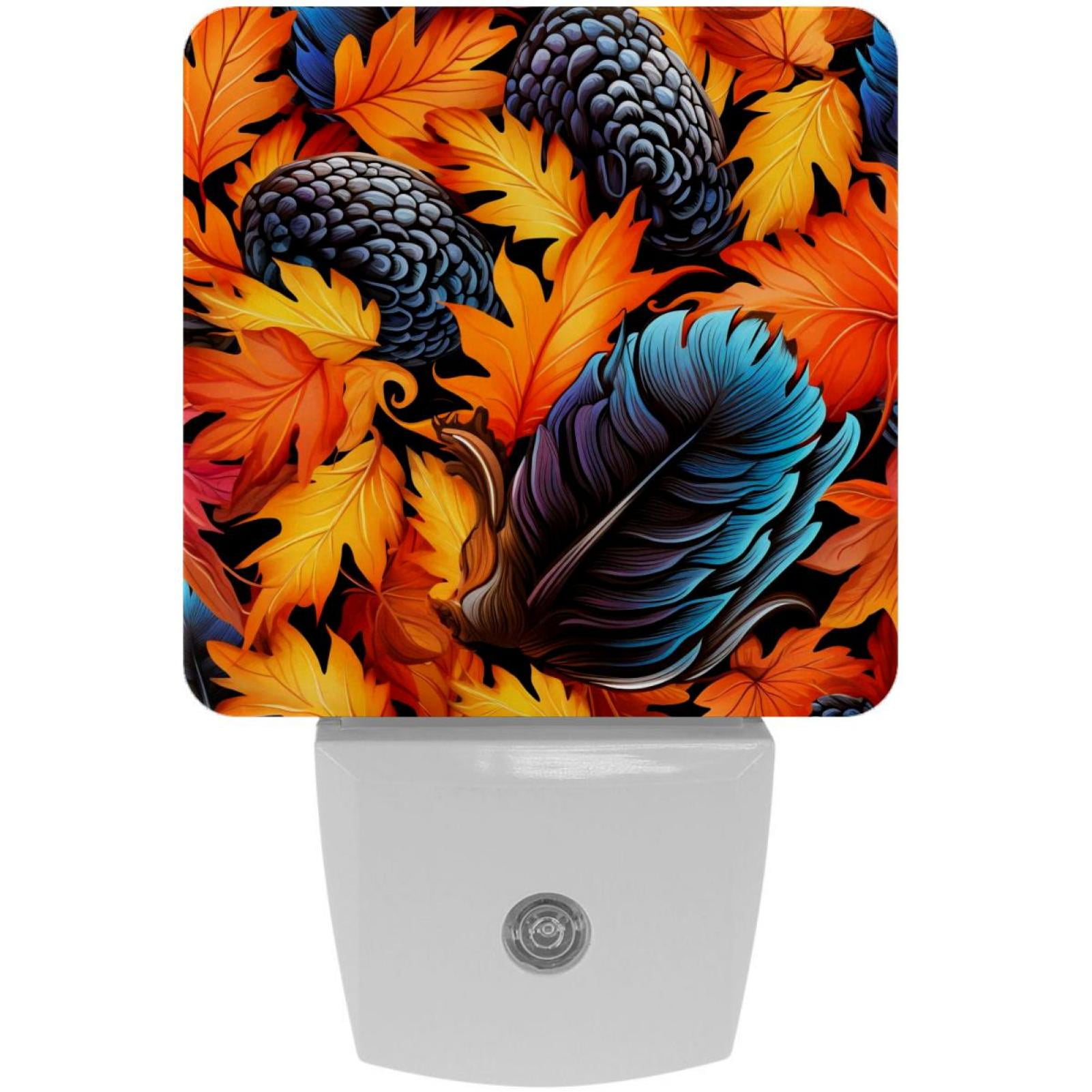 Thanksgiving leaves LED Square Night Lights - Energy Efficient Bedside ...