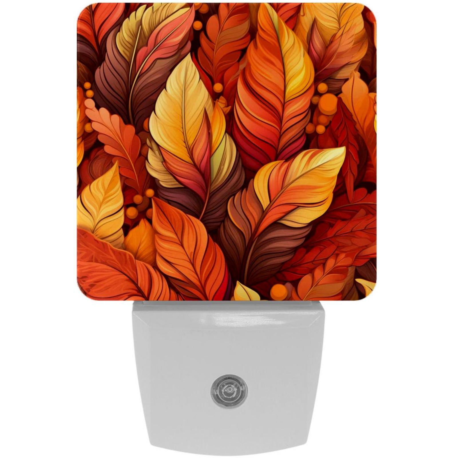 Thanksgiving leaves LED Square Night Lights - Modern Design, Soft Glow ...