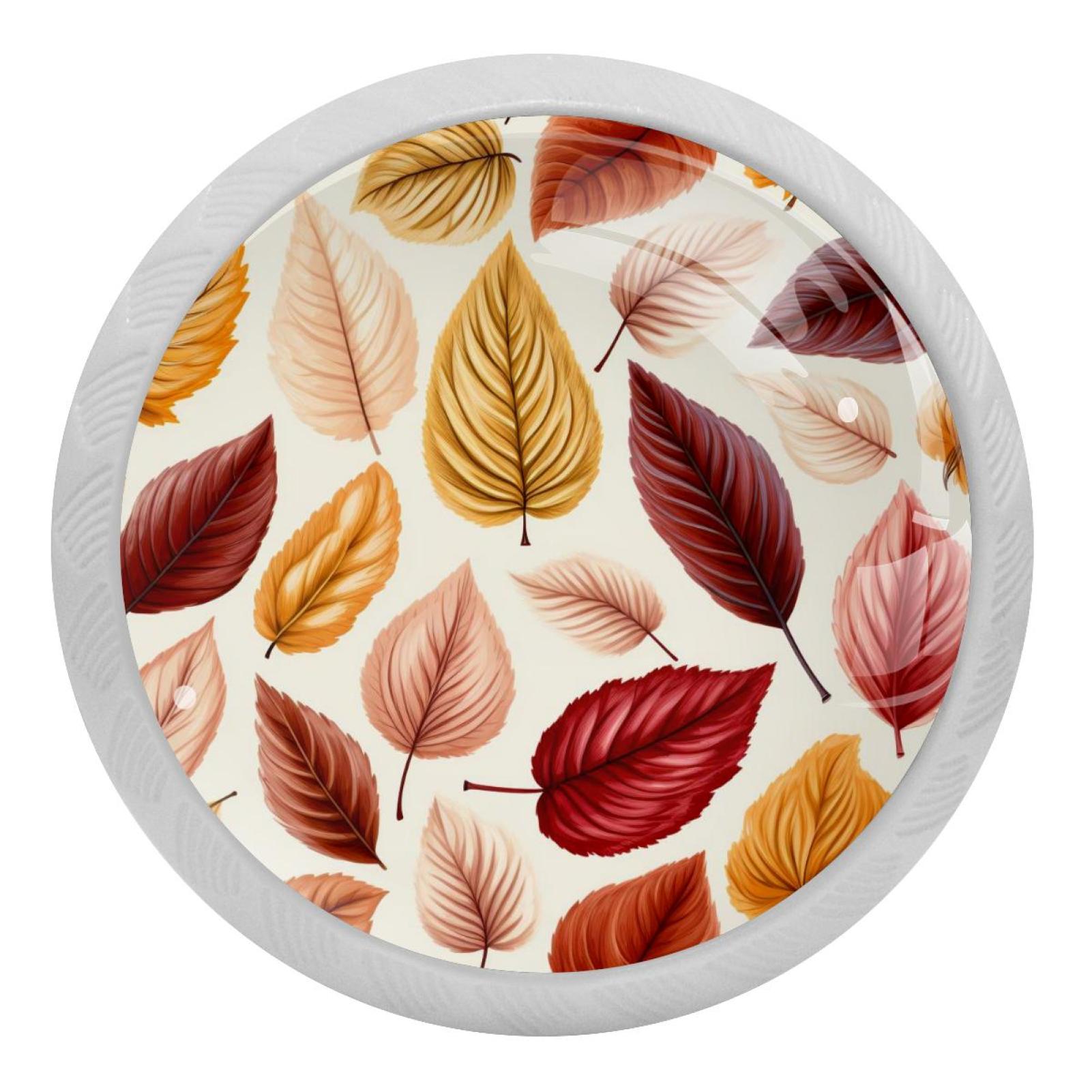 Thanksgiving leaves Pattern 4PCS Cabinet Knobs Pulls Fluorescent Drawer ...