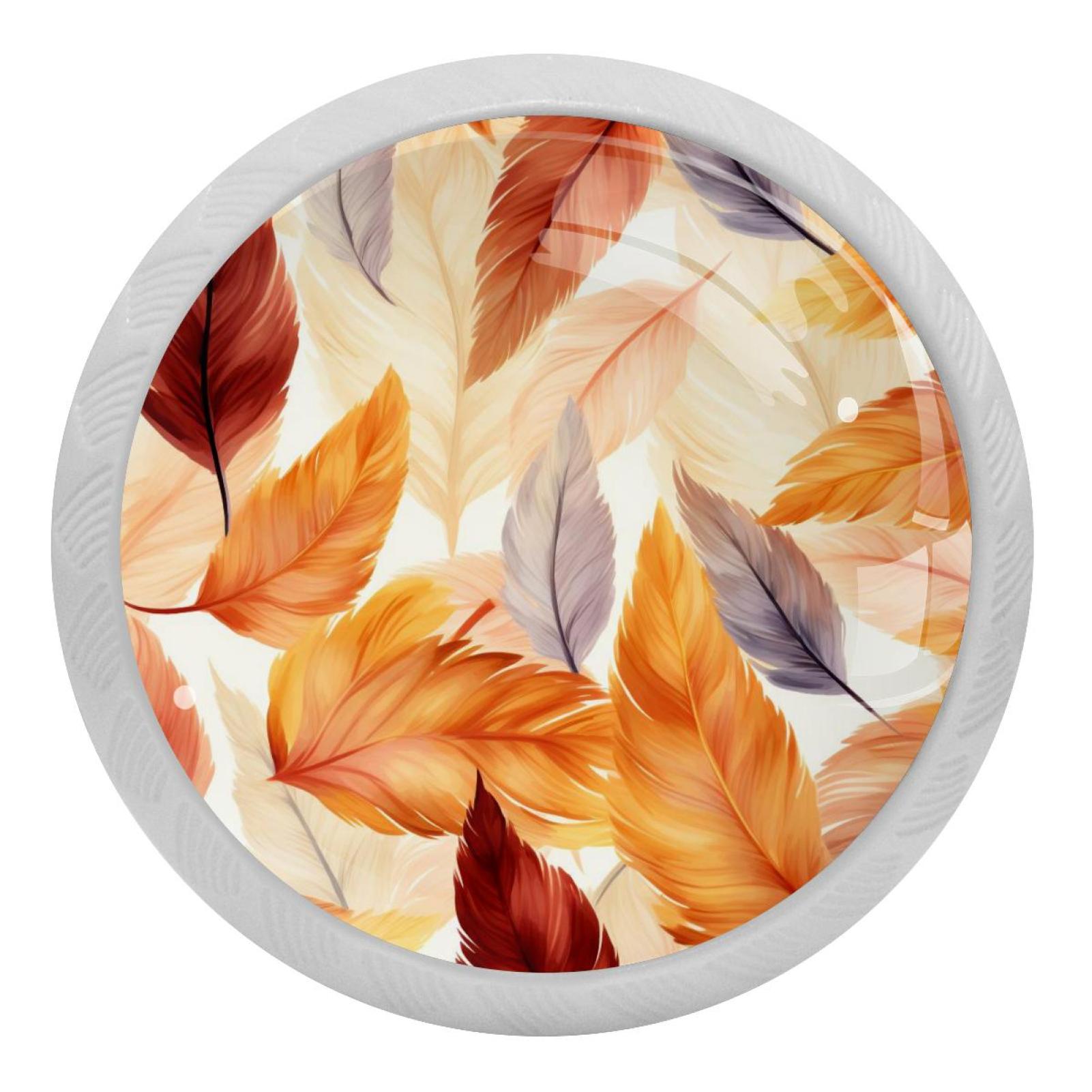 Thanksgiving leaves Pattern 4PCS Cabinet Knobs Pulls Fluorescent Drawer ...