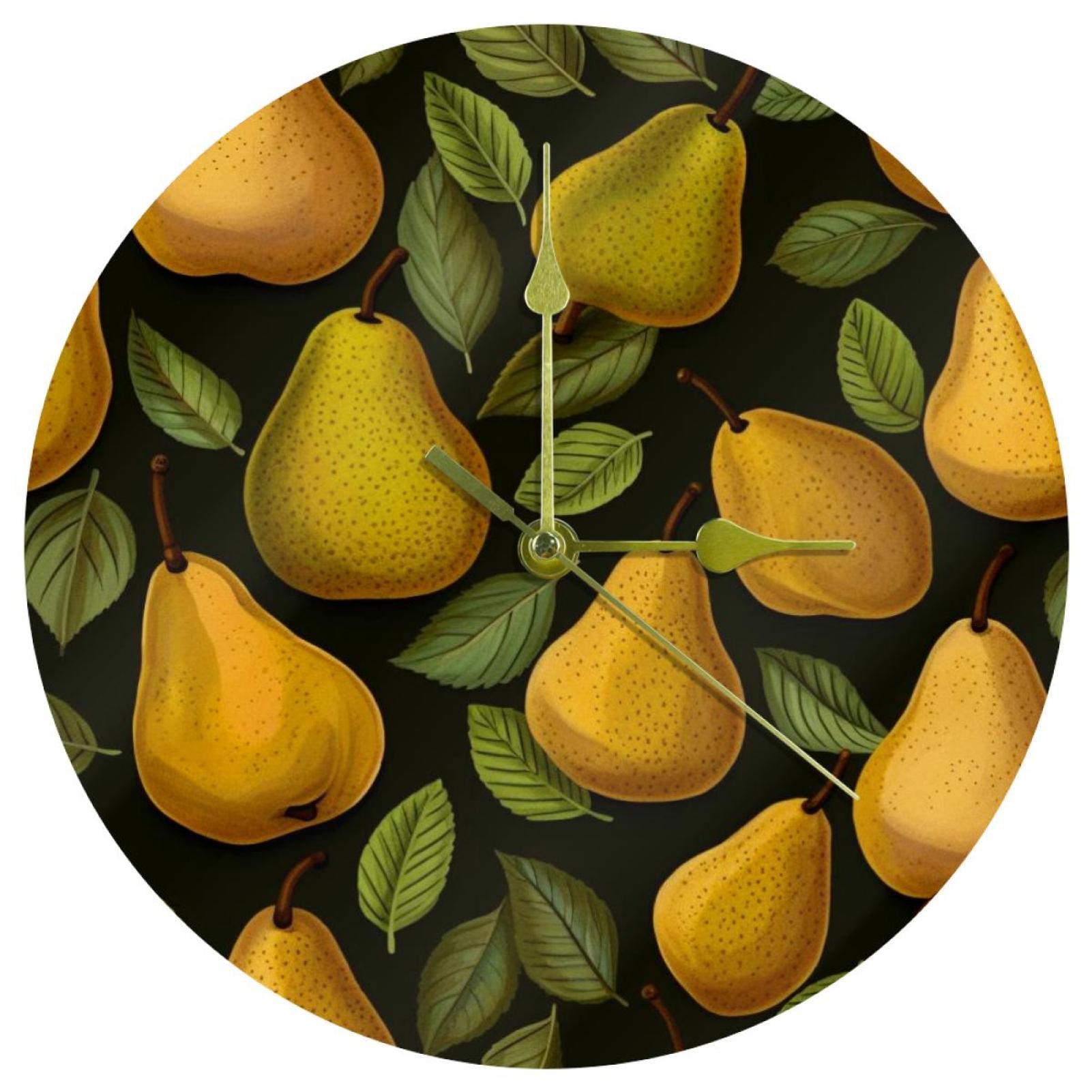 Thanksgiving pears Circular Acrylic Wall Clock - Elegant Timepiece for ...