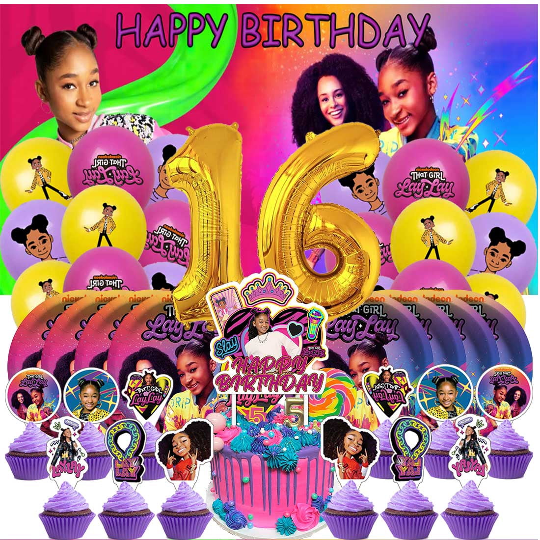 That Girl Lay Lay Balloons Party Supplies 16th Decor Tableware Birthday ...