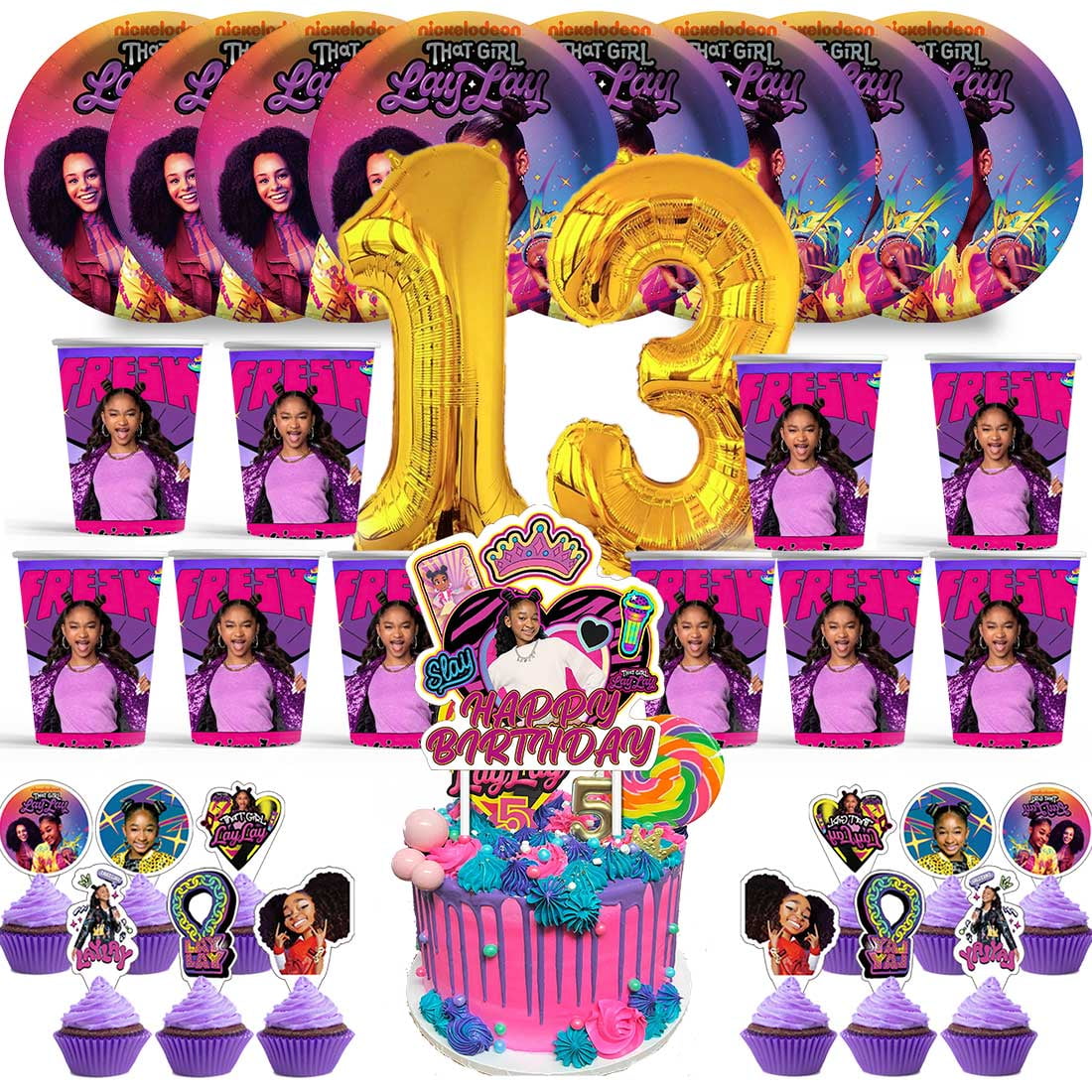 That Girl Lay Lay Birthday 13th Cups Party Supplies Plates Fans ...