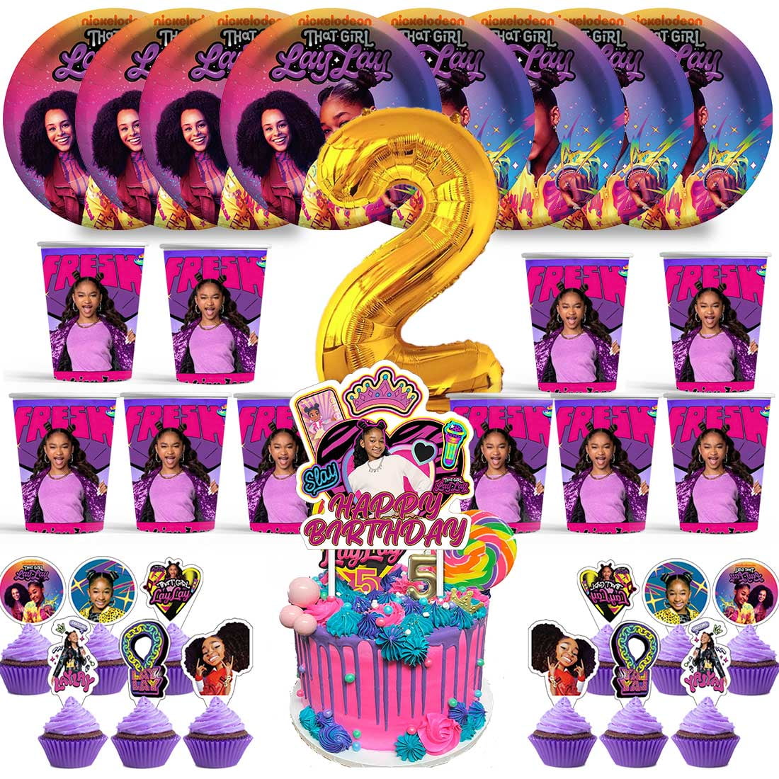That Girl Lay Lay Birthday 2nd Cups Party Supplies Plates Fans ...