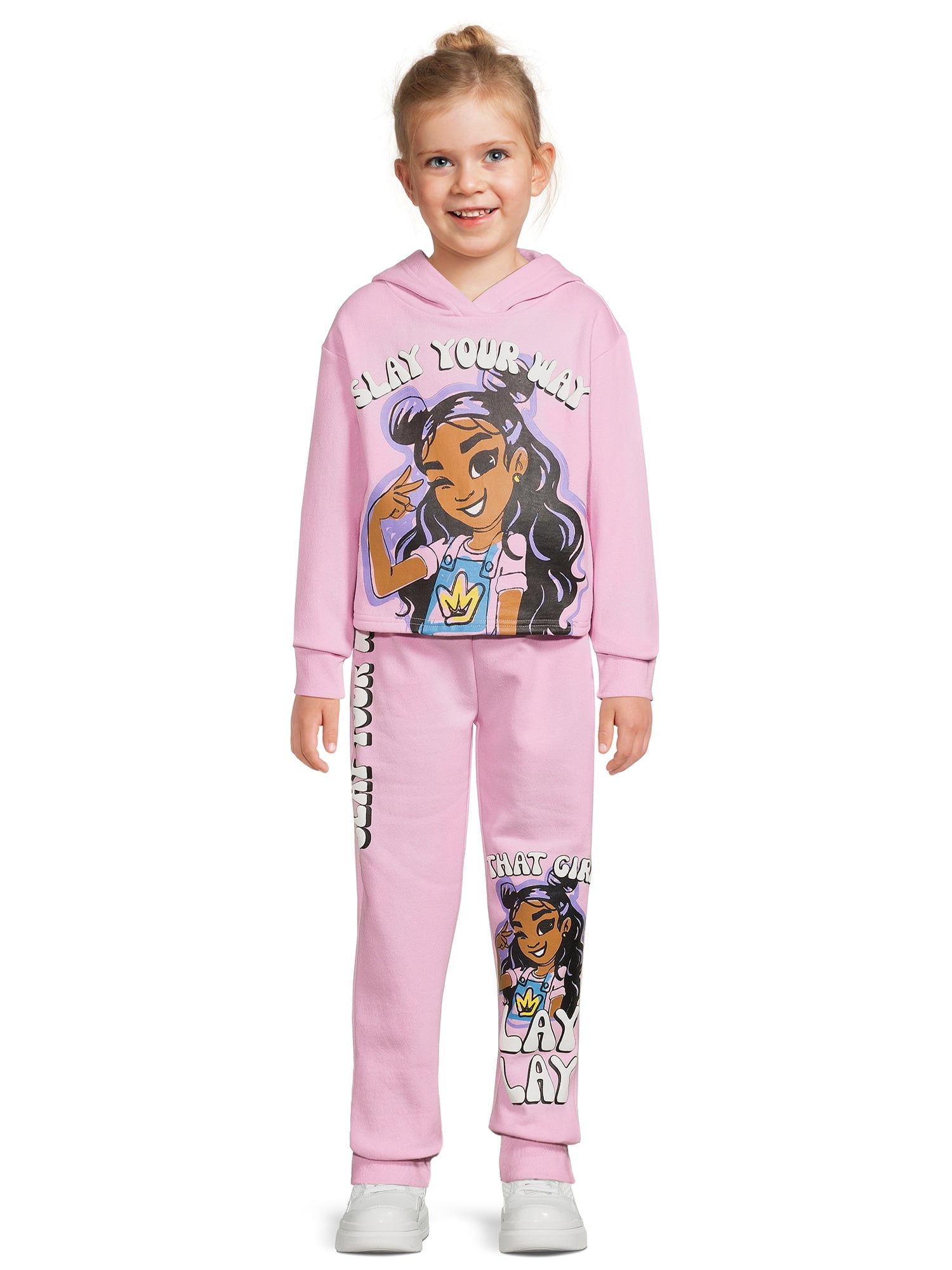 That Girl Lay Lay Girls Hoodie, Jogger and Shorts Outfit Set, 3-Piece ...