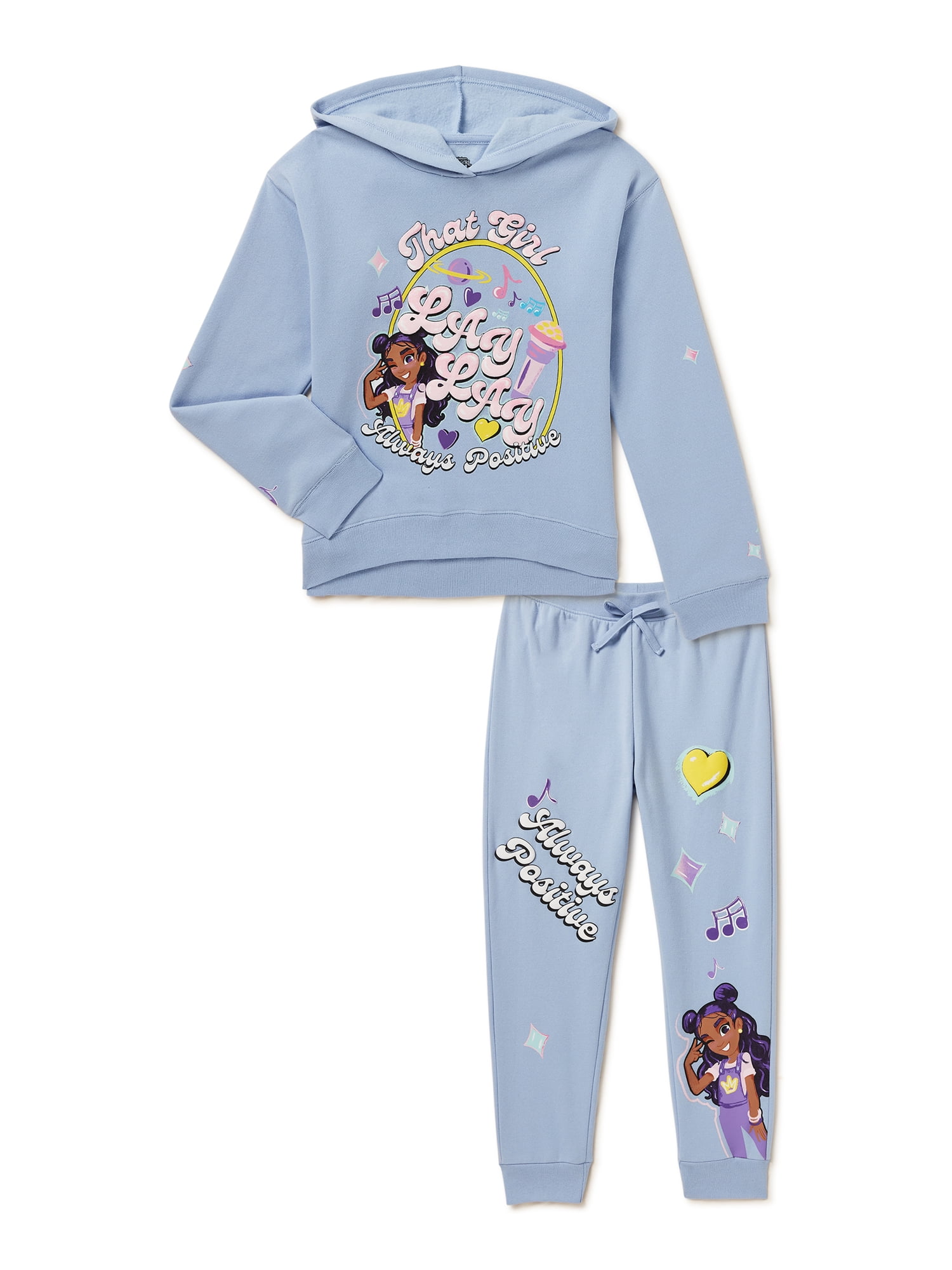 That Girl Lay Lay Girls Hoodie and Jogger Pants Outfit Set, 2-Piece ...