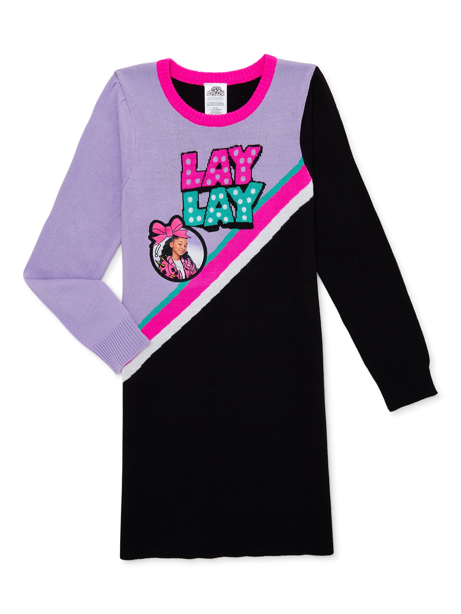 That Girl Lay Lay Girls Longsleeve Sweater Dress, Sizes 4-12 - Walmart.com
