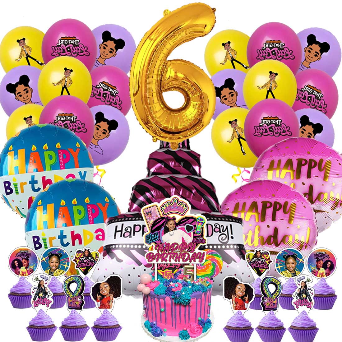 That Girl Lay Lay Party Supplies 6th Decor Kit Balloons Birthday Cake ...