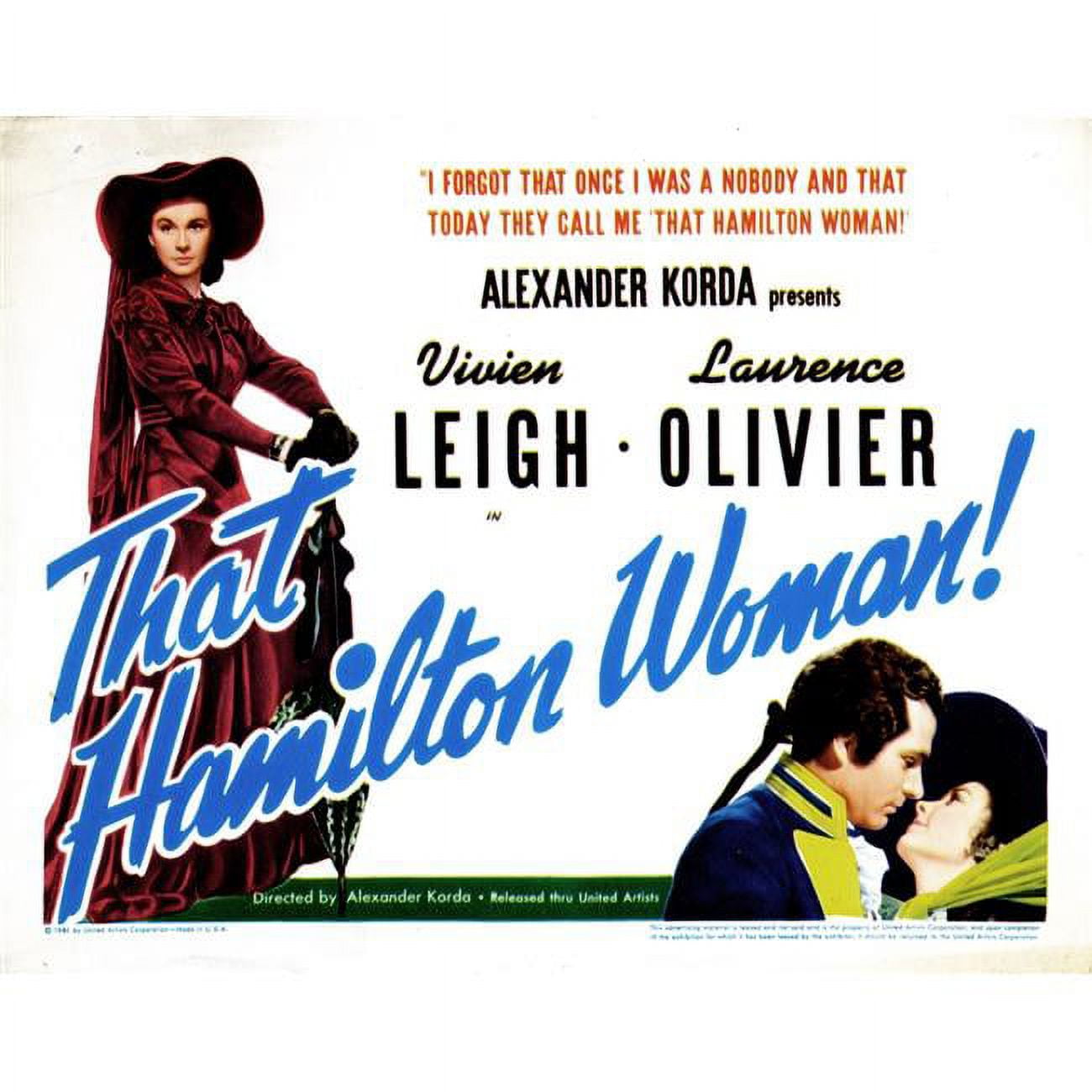 That Hamilton Woman Us Lobbycard Vivien Leigh Laurence Olivier 1941 ...