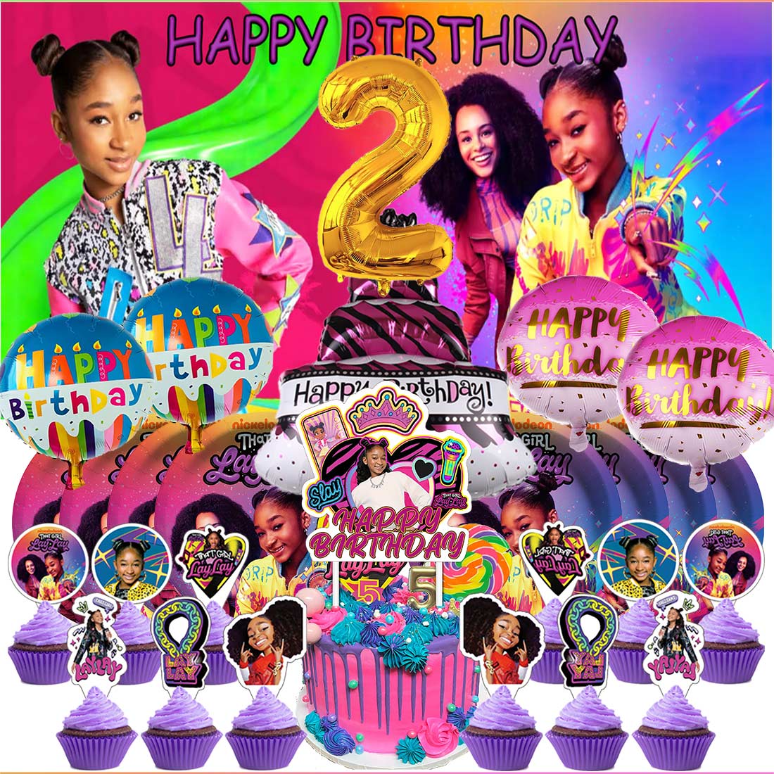 That Lay Lay Girl 2nd Tableware Balloons Cake Toppers Backdrop Banner ...