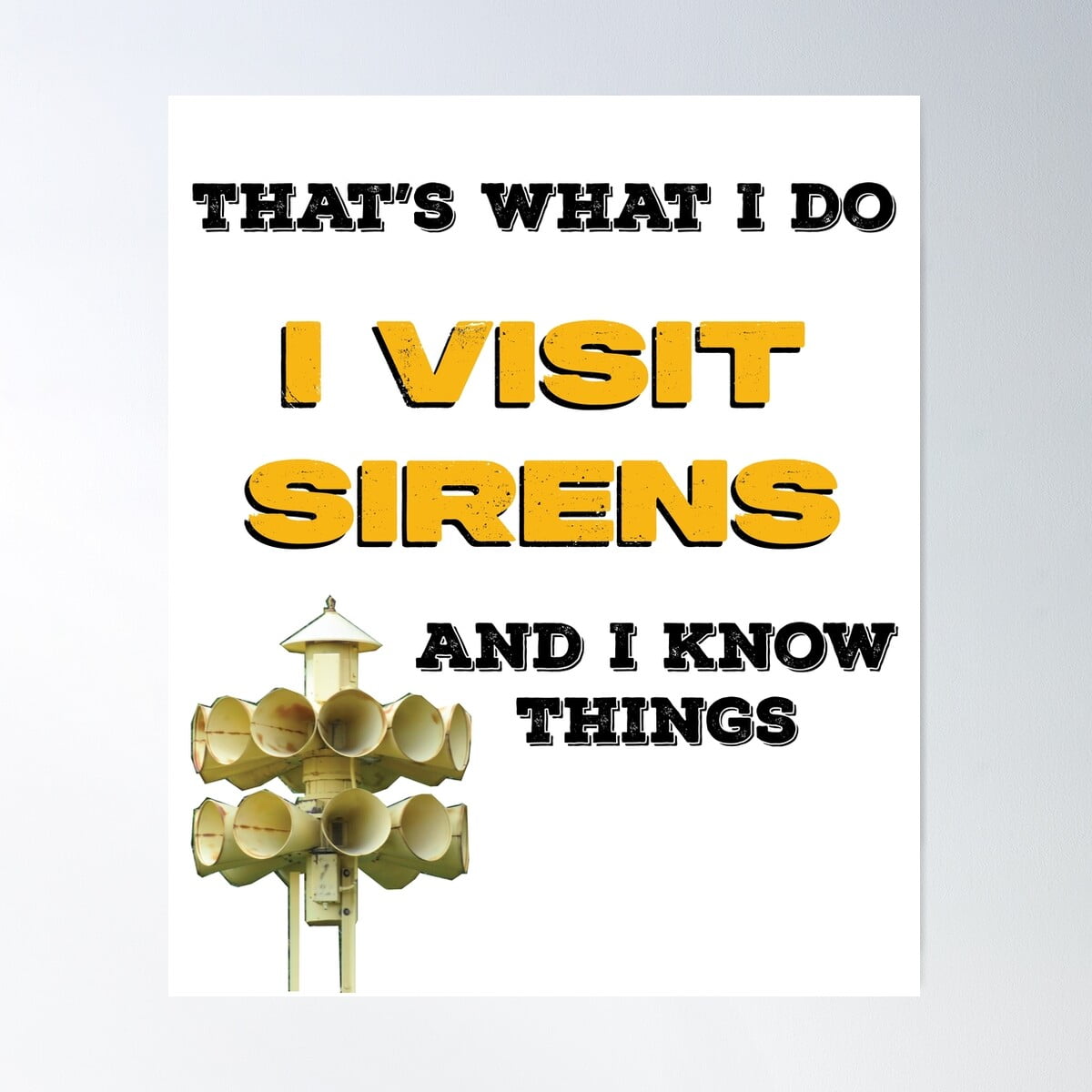 That'S What I Do I Visit Sirens And I Know Things Poster Wall Art ...