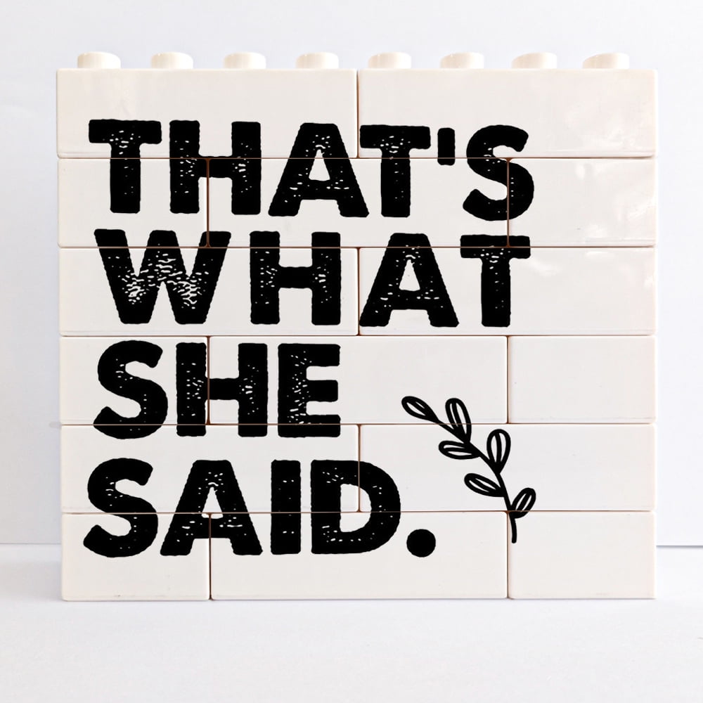That'S What She Said Sign Desk Decor,Humorous Building Bricks Blocks ...