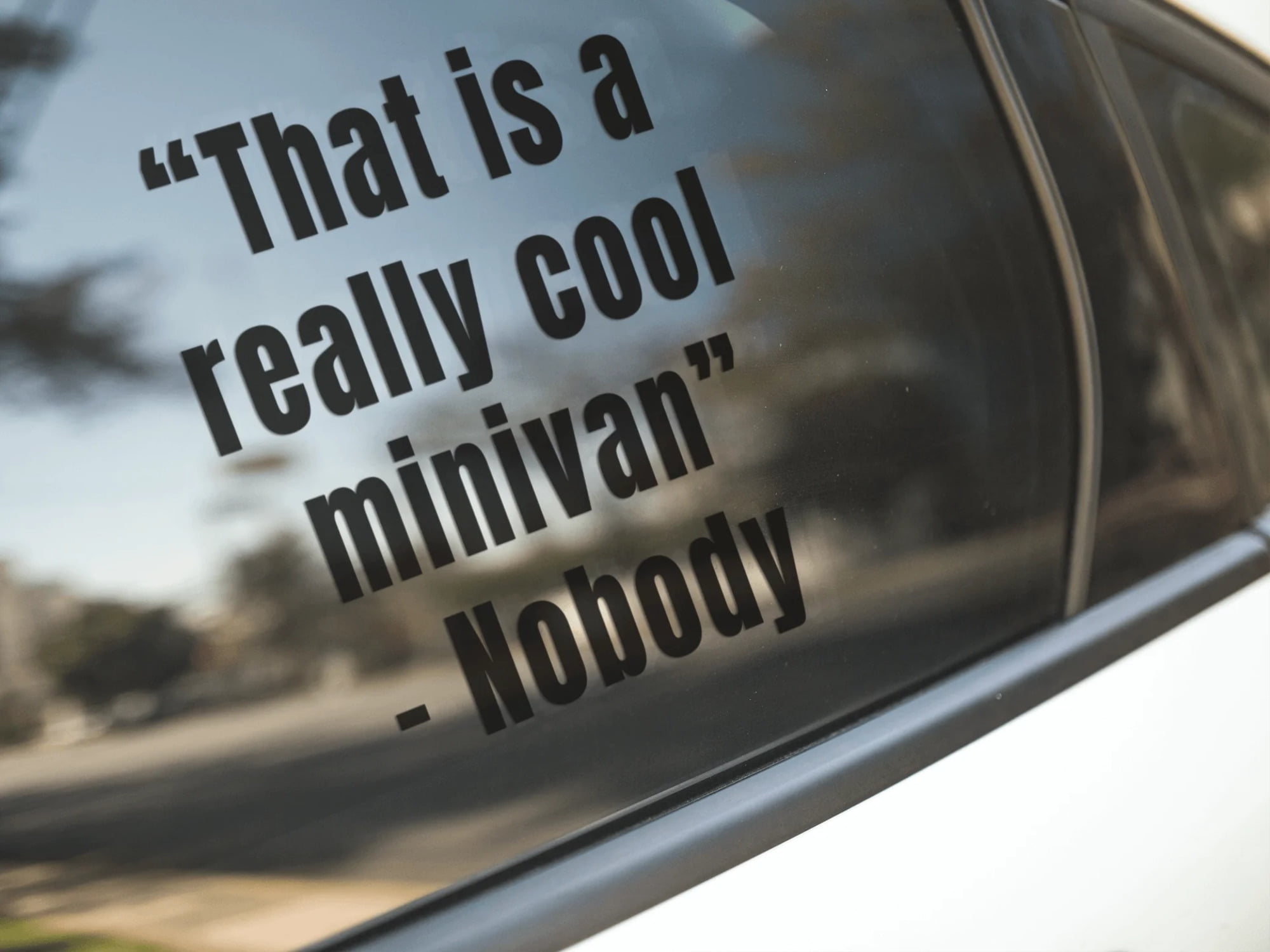 That is a really cool minivan - Nobody- Vinyl decal car truck van SUV ...