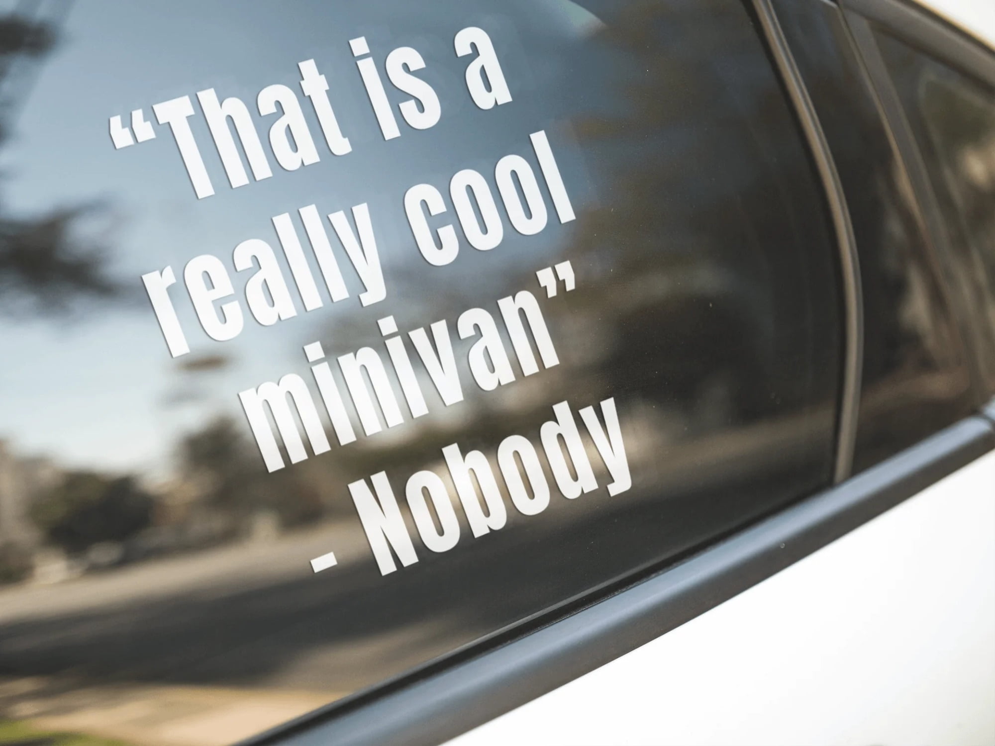 That is a really cool minivan - Nobody- Vinyl decal car truck van SUV ...
