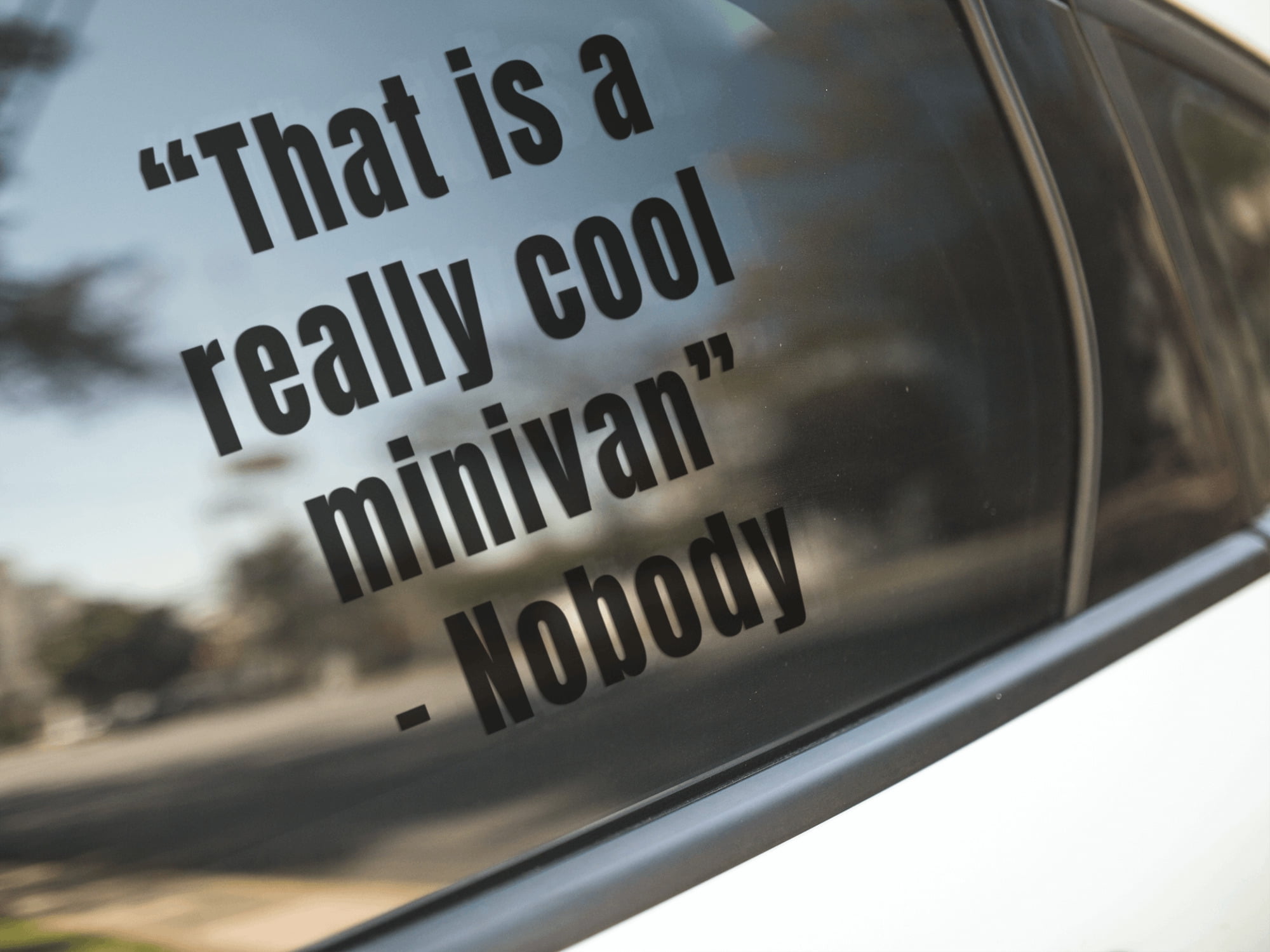 That is a really cool minivan - Nobody- Vinyl decal car truck van SUV ...