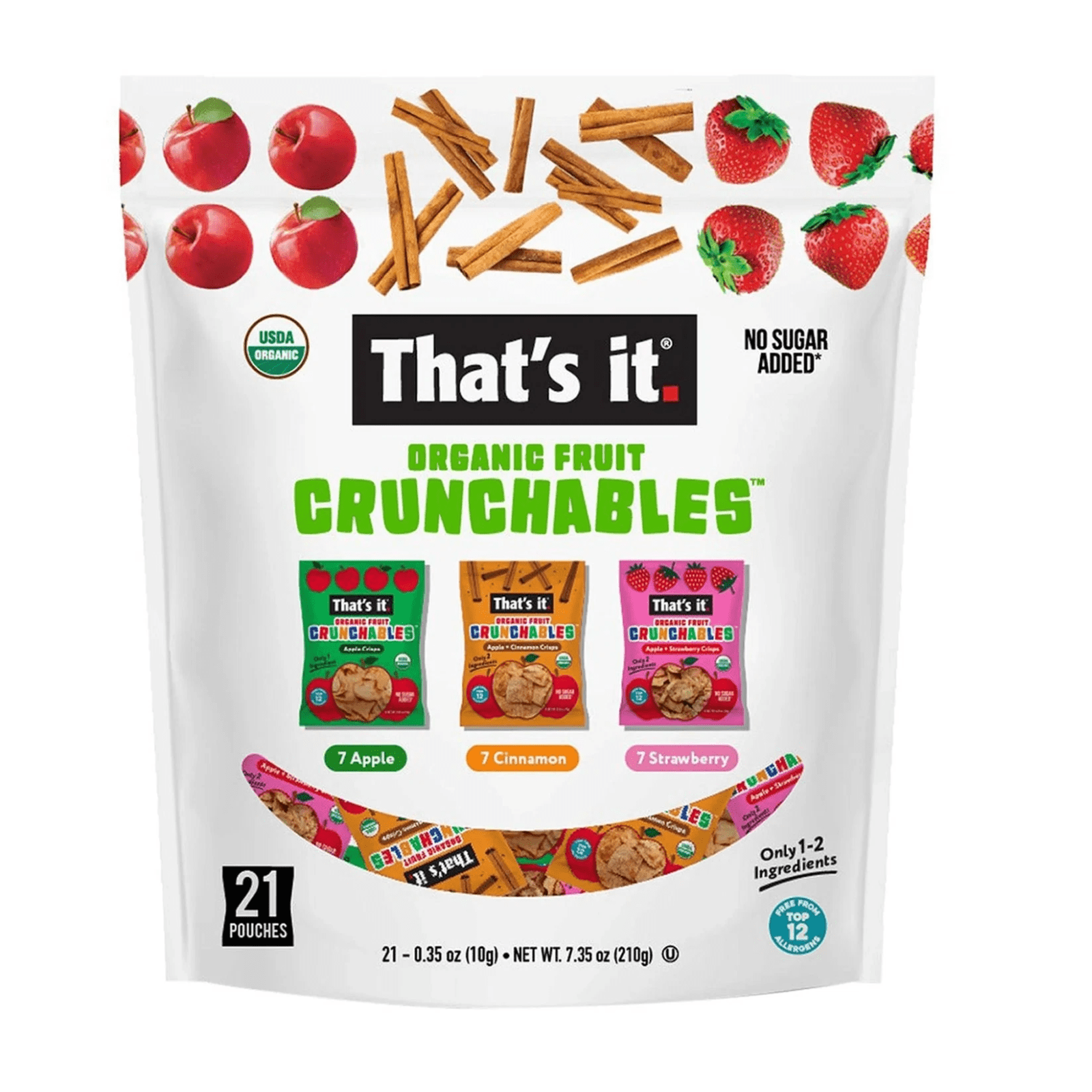 That's It Organic Fruit Crunchables - 21 bag Variety Pack- Apple ...