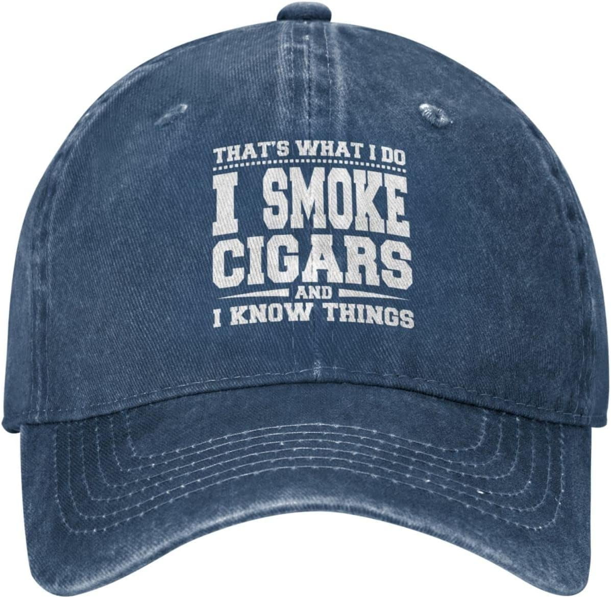 That's What I Do I Smoke Cigars and I Know Things Hat Men Dad Hat ...