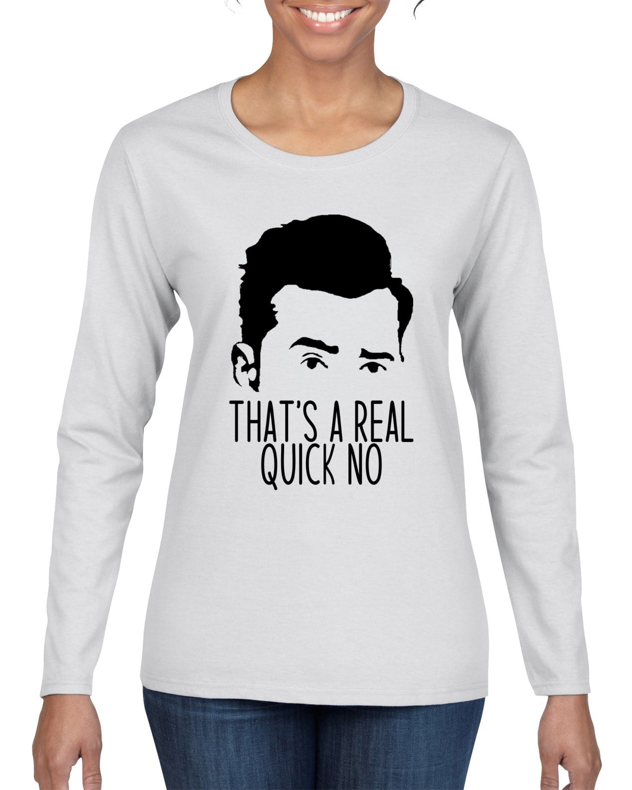 That's a Real Quick No David TV Quote Pop Culture Womens Graphic Long ...