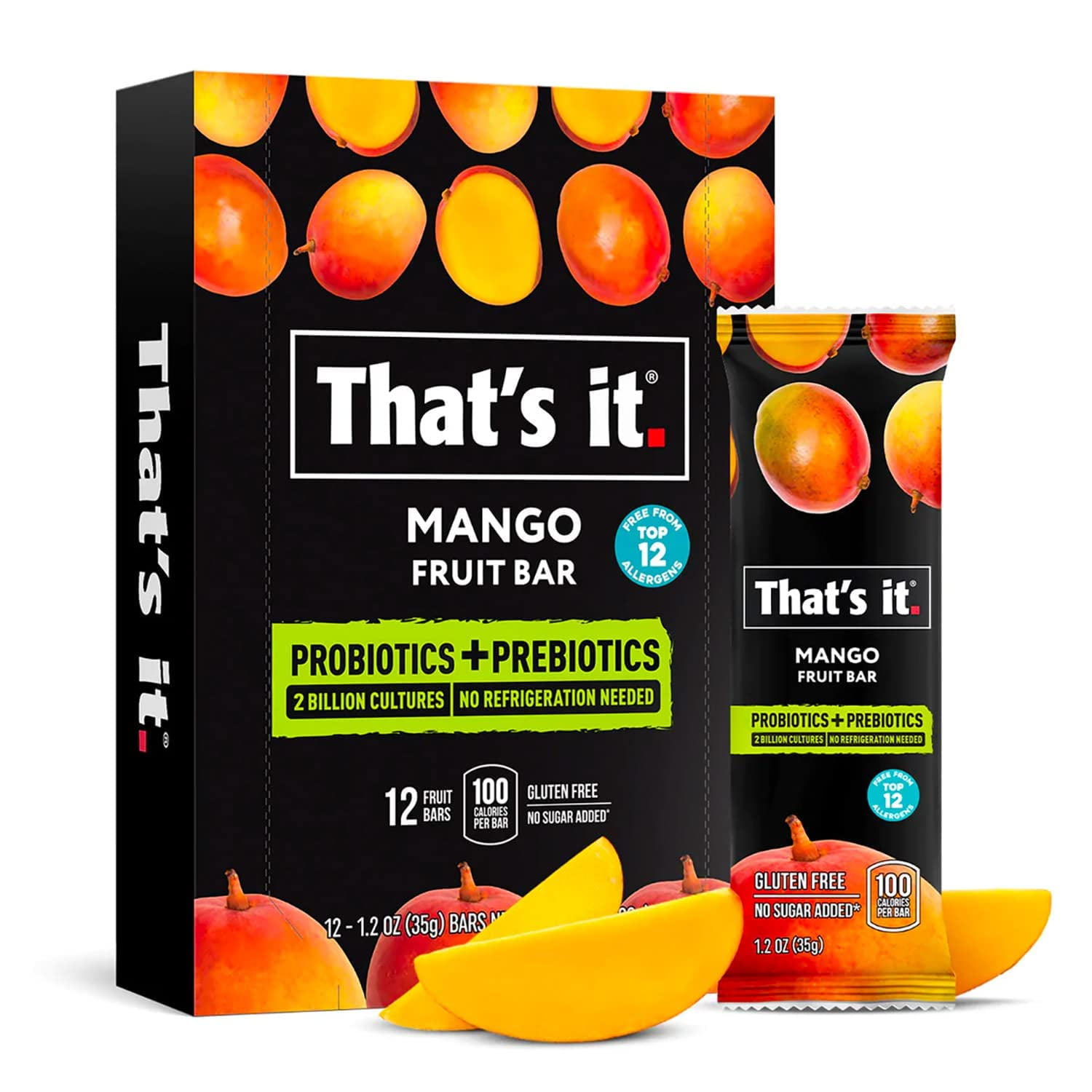 That’s it. (12EGSC Pack Mango) Probiotic Fruit Bar Immunity Support ...