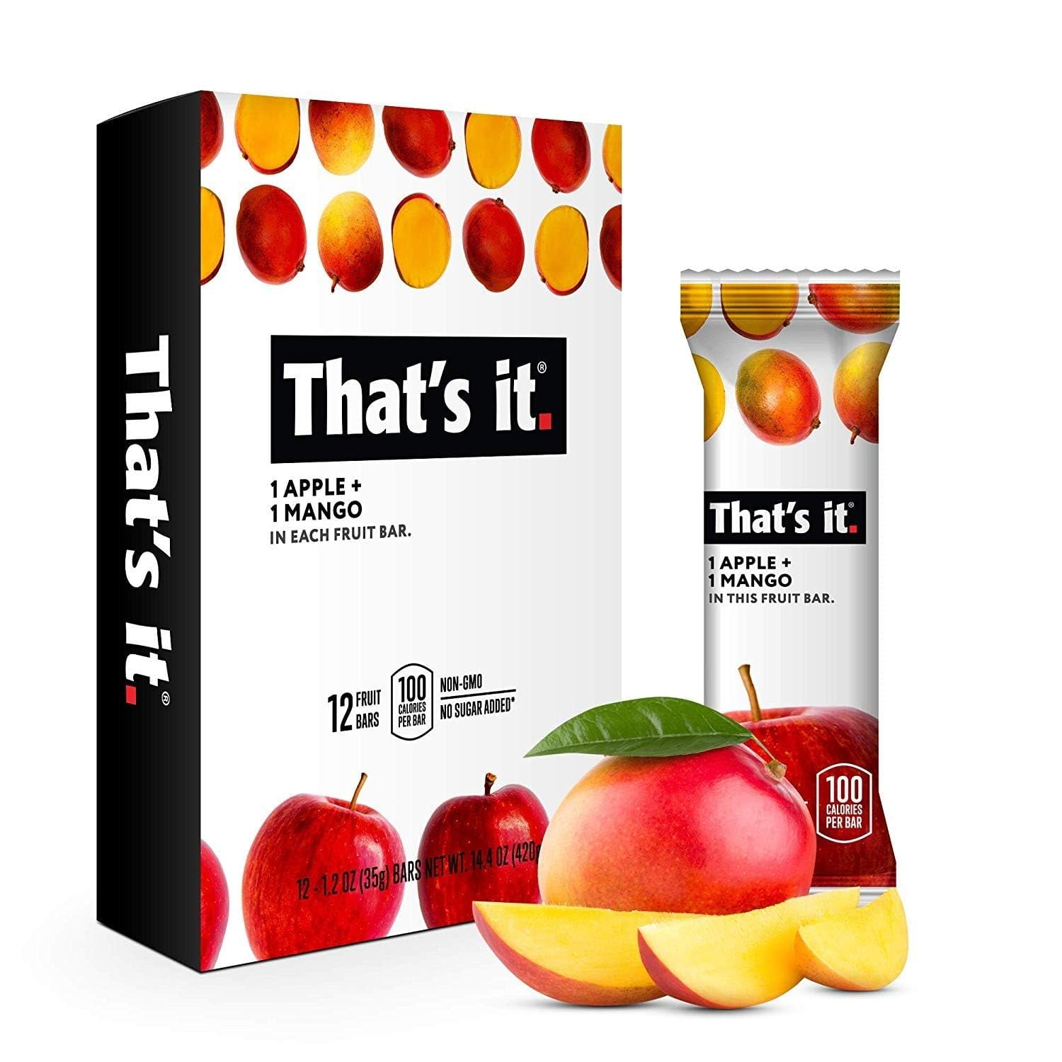 That's it , Apple DMF15 + Mango , Fruit bar ,Pack of 12 - Walmart.com