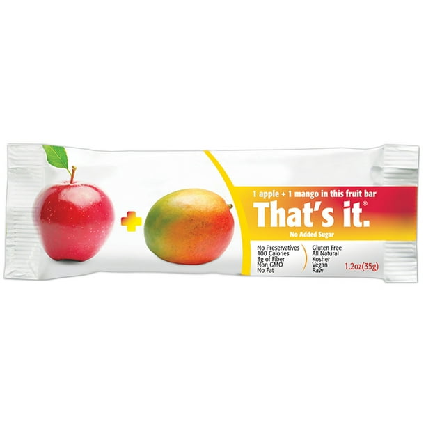 That's It Fruit Apples + Mangoes Bars, 1.2 oz, 12 pack - Walmart ...
