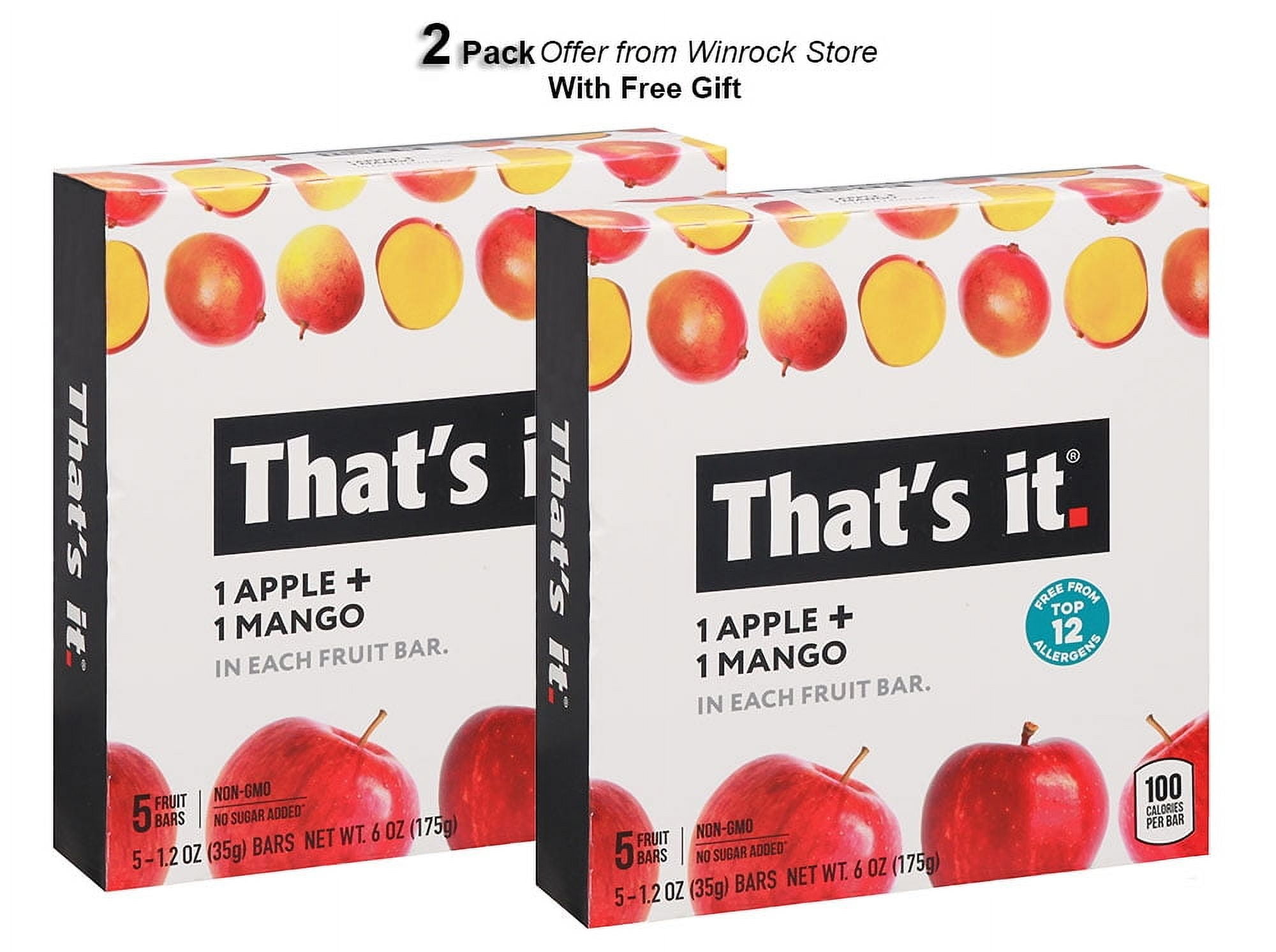 That's it. Gluten-Free Chewy Apple + Mango Wellness Fruit Bars, 1.2 oz ...