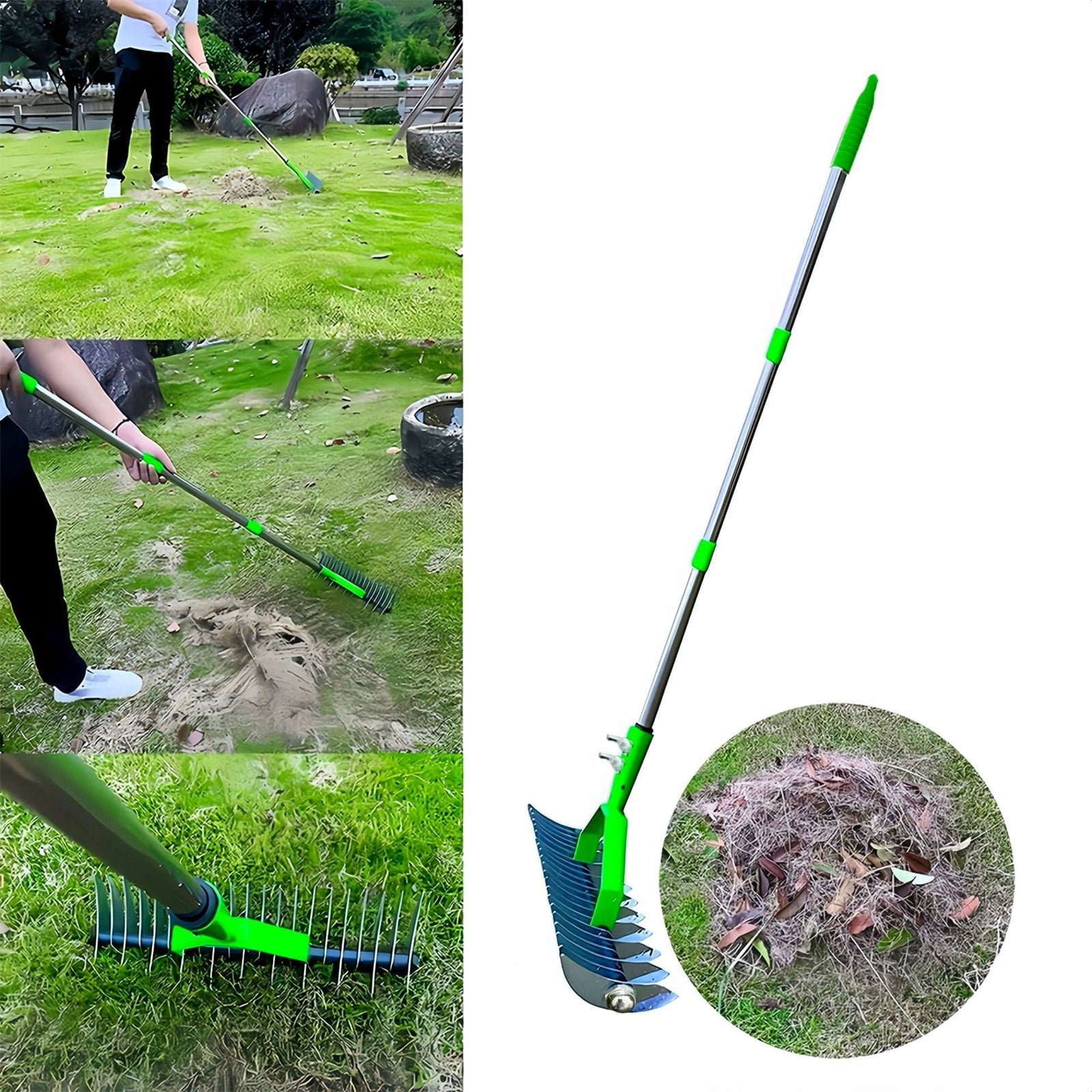 Thatch Rake 12.4-Inch Wide Thatching Rake Dethatcher Rake Steel Metal ...