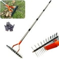 Thatch Rake,14-Inch Lawn Thatching Rake,Reinforced Neck with Heavy Duty ...