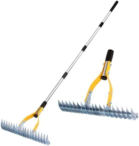 Thatch Rake 15 Inch Thatching Rake, Effortless Dethatcher rake for ...
