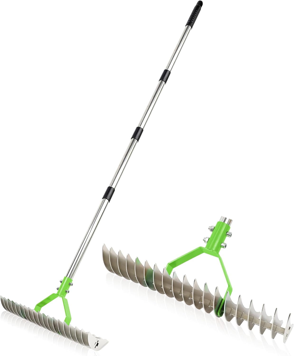 Thatch Rake, 15 Inch Wide Dethatcher Rake, Robust Lawn Dethatcher for ...