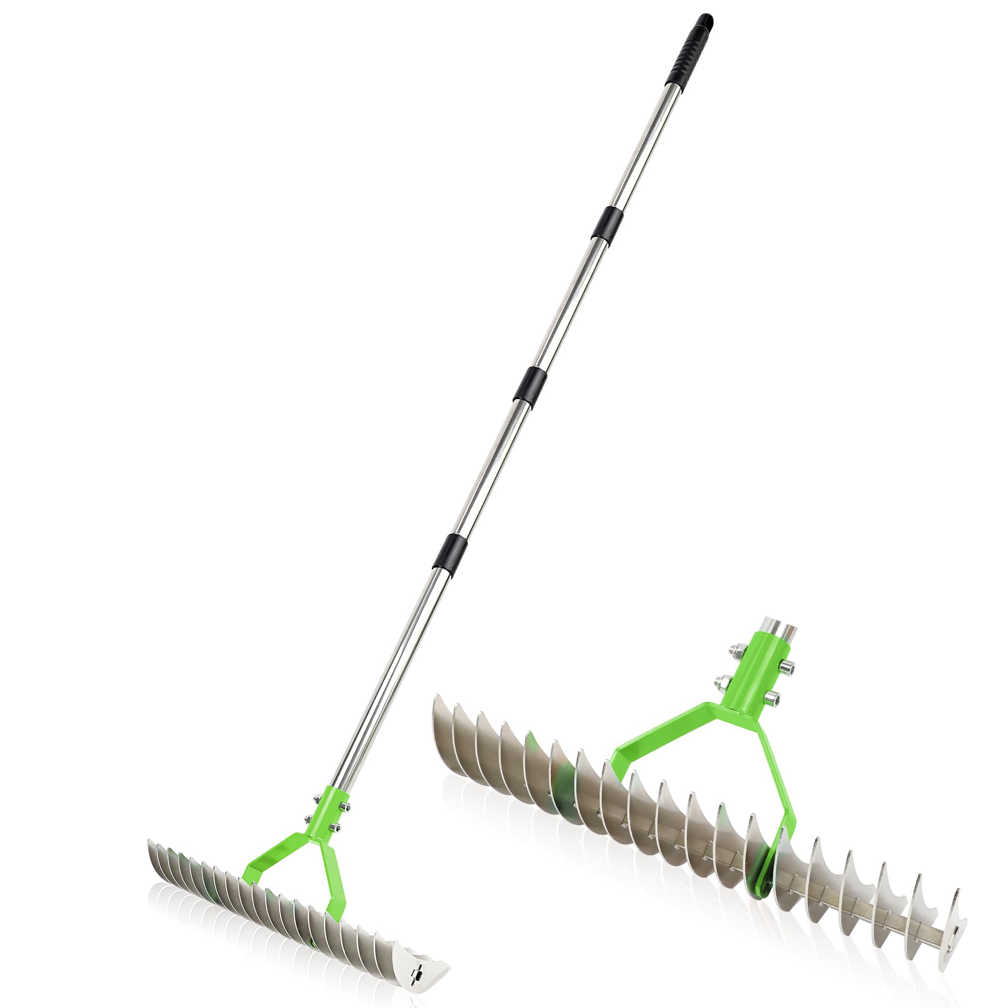 Thatch Rake, 15 Inch Wide HYZ01 Dethatcher Rake, Robust Lawn Dethatcher ...