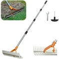 Thatch Rake, 15Inch Wide Dethatcher Rake with Double-Sided Thickening ...