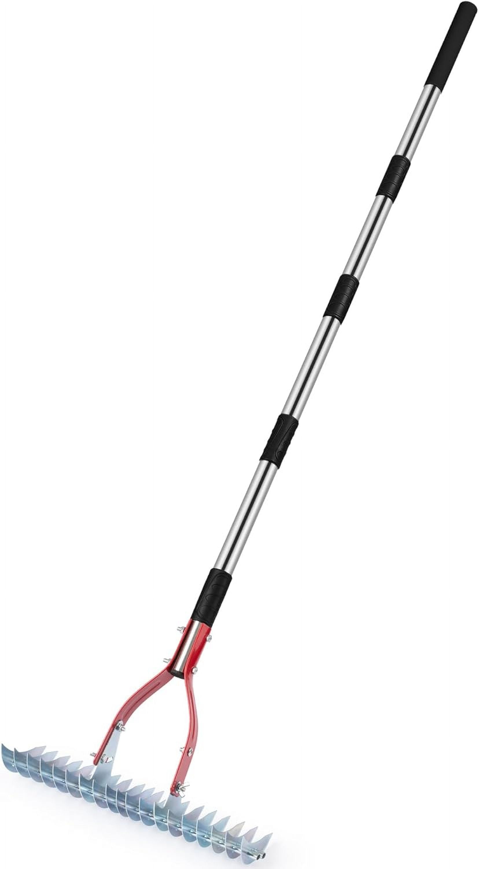 Thatch Rake, 15inch Wide Dethatcher Rake with Adjustable Stainless ...