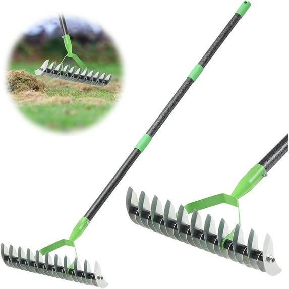 Thatch Rake, 2-in-1 Garden Dethatcher Rakes for Lawns Heavy Duty, 53 ...