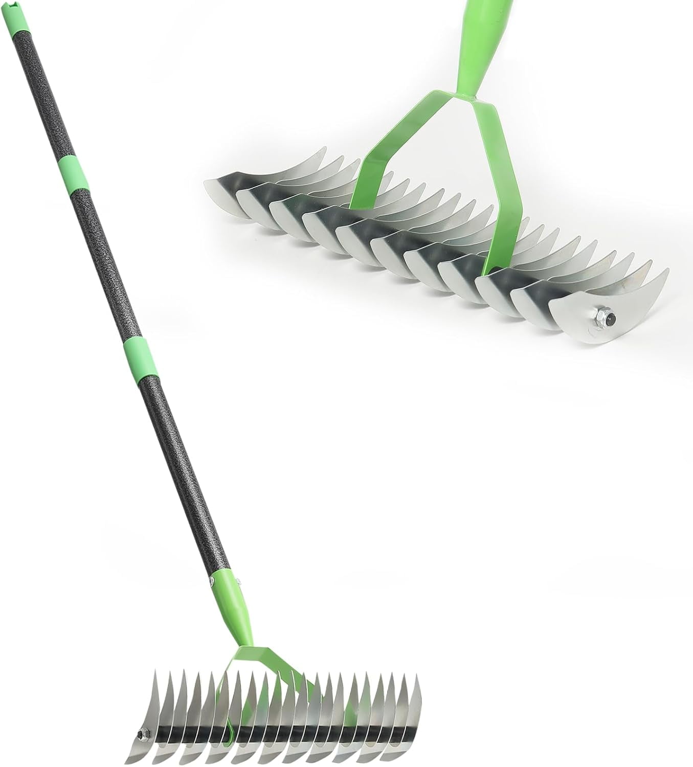 Thatch Rake for Lawns, Dead Grass Dethatcher Rake Removal Tool Heavy ...