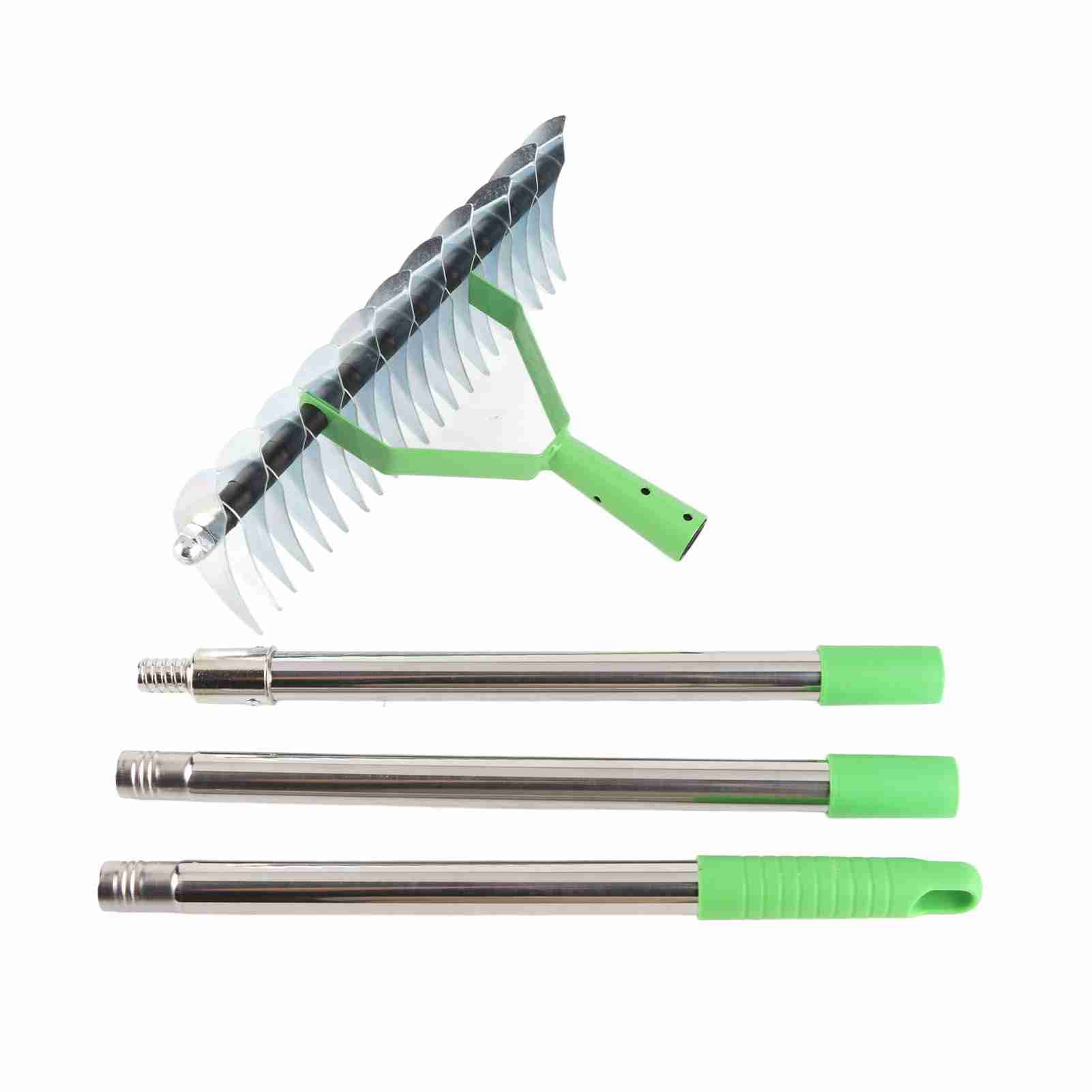 Thatch Rake Steel Tines Ergonomic Handle 3 Section Thatching Rake for ...
