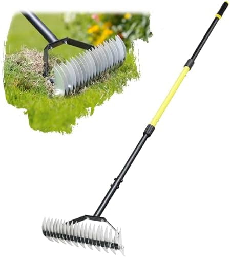 Thatch Rakes for Lawns, 15-Inch Metal Dethatcher Rake, Thatching Rake ...