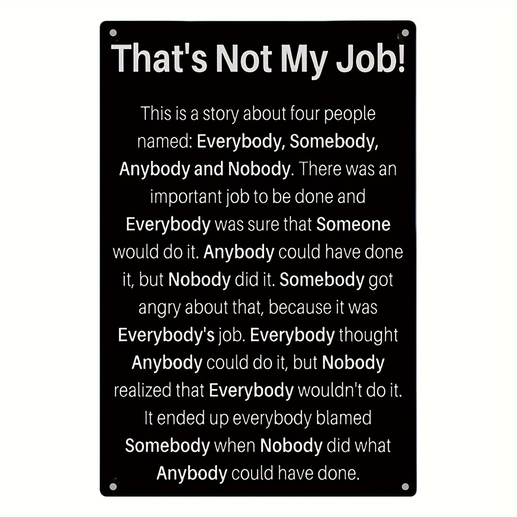 Thats Not My Job Aluminium Metal Tin Sign 12x8 Inch Home Plaque Poster Home Bar Pub Wall Are