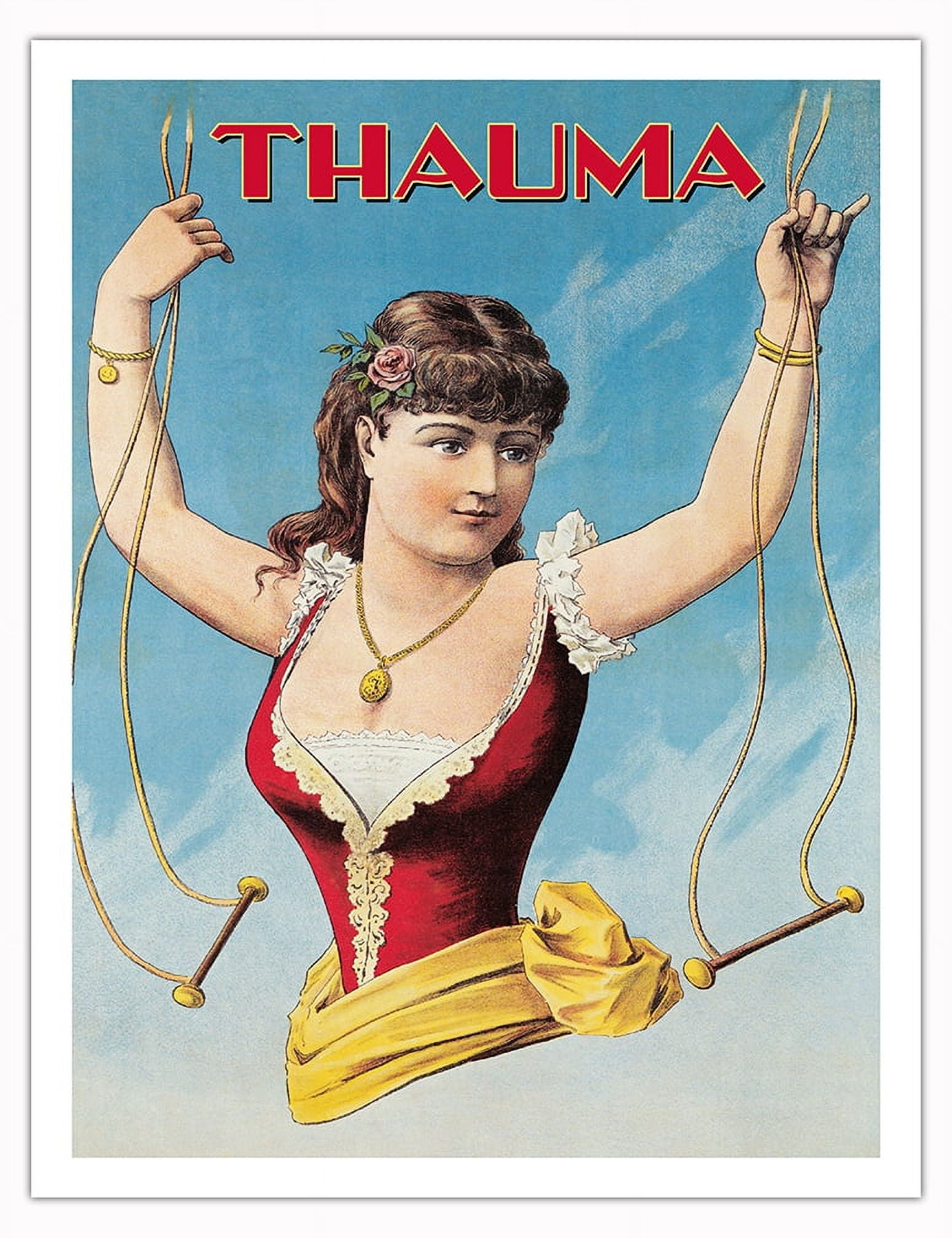 Thauma the Magician - Living Half Lady Illusion - Vintage Magic Poster ...