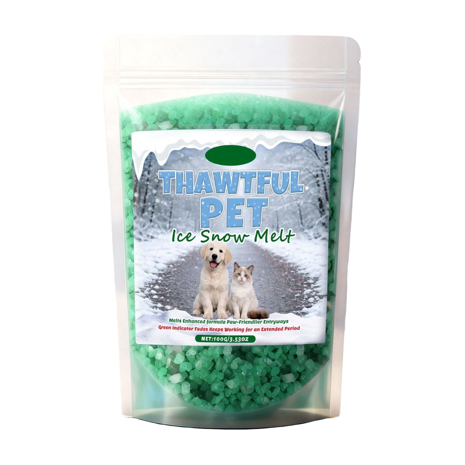Thawtful Pet Safe Ice Melt – Pet Friendly Ice Melt, Snow Melt – Green ...