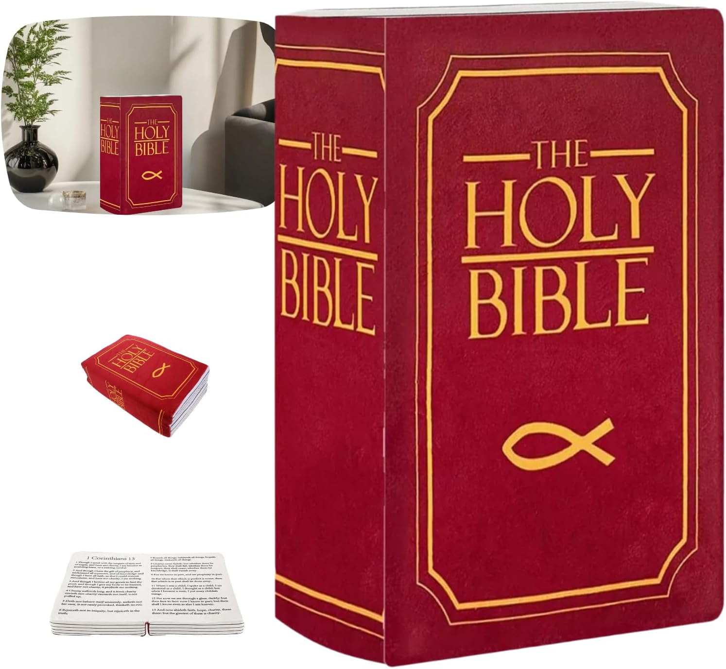 Thcbme Cozy Faith Bible Verse Pillow, Bible Pillow Book Plush That ...