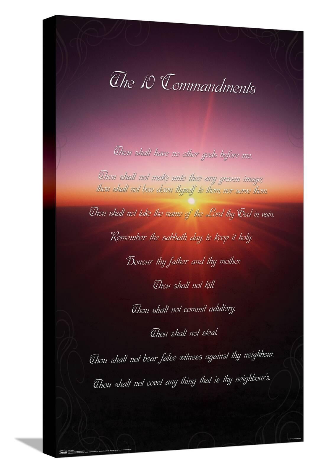 The 10 Commandments Canvas Wall Poster, 14.725" x 22.375" - Walmart.com