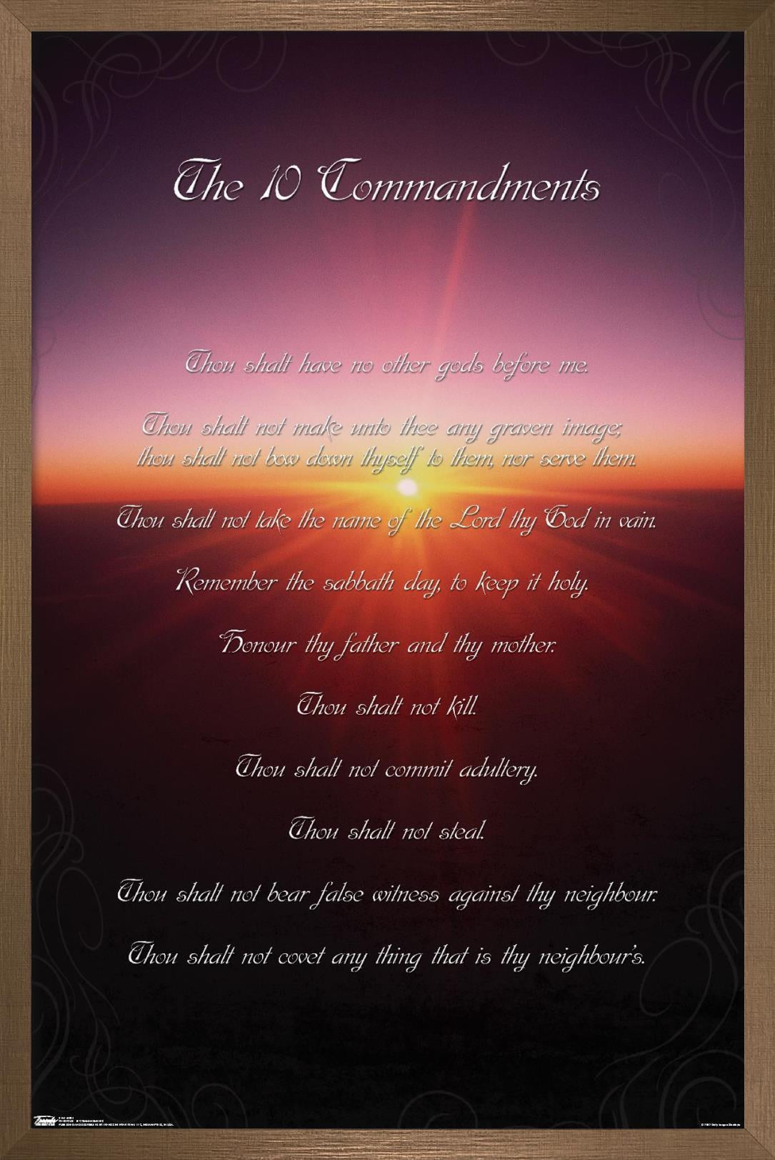 The 10 Commandments Wall Poster, 22.375" x 34", Framed - Walmart.com