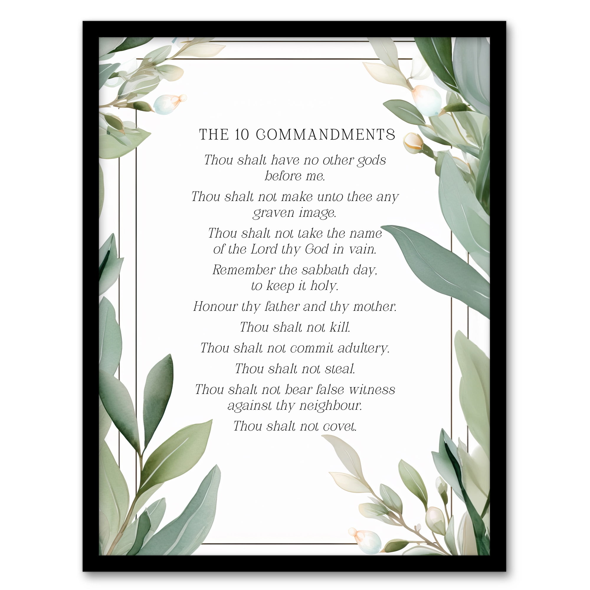The 10 Ten Commandments Green Exodus Jesus Christ Christian Bible Faith ...